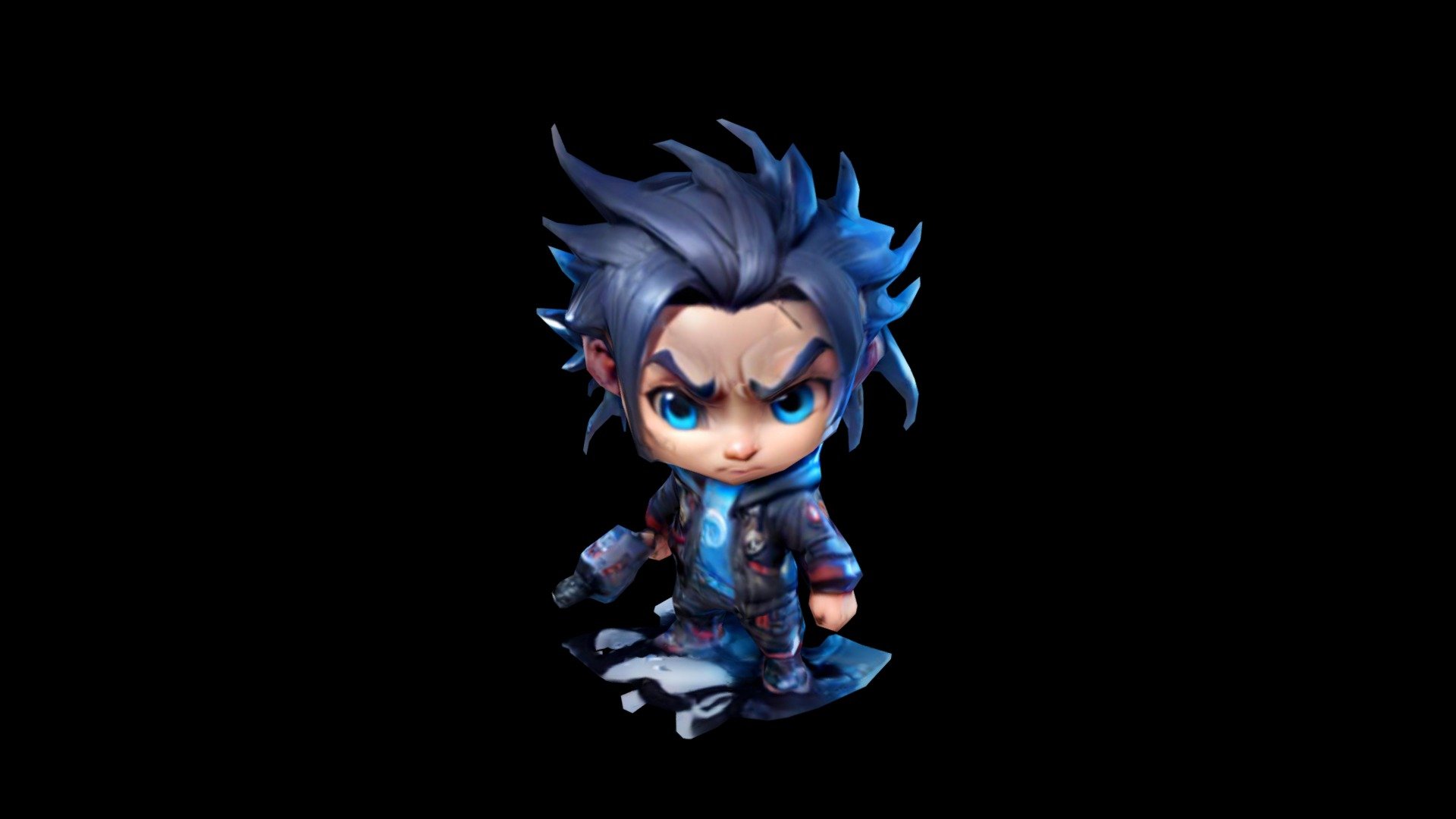 "Angry Little Hero with Blue Eyes and Dark Hair" - Download Free 3D ...
