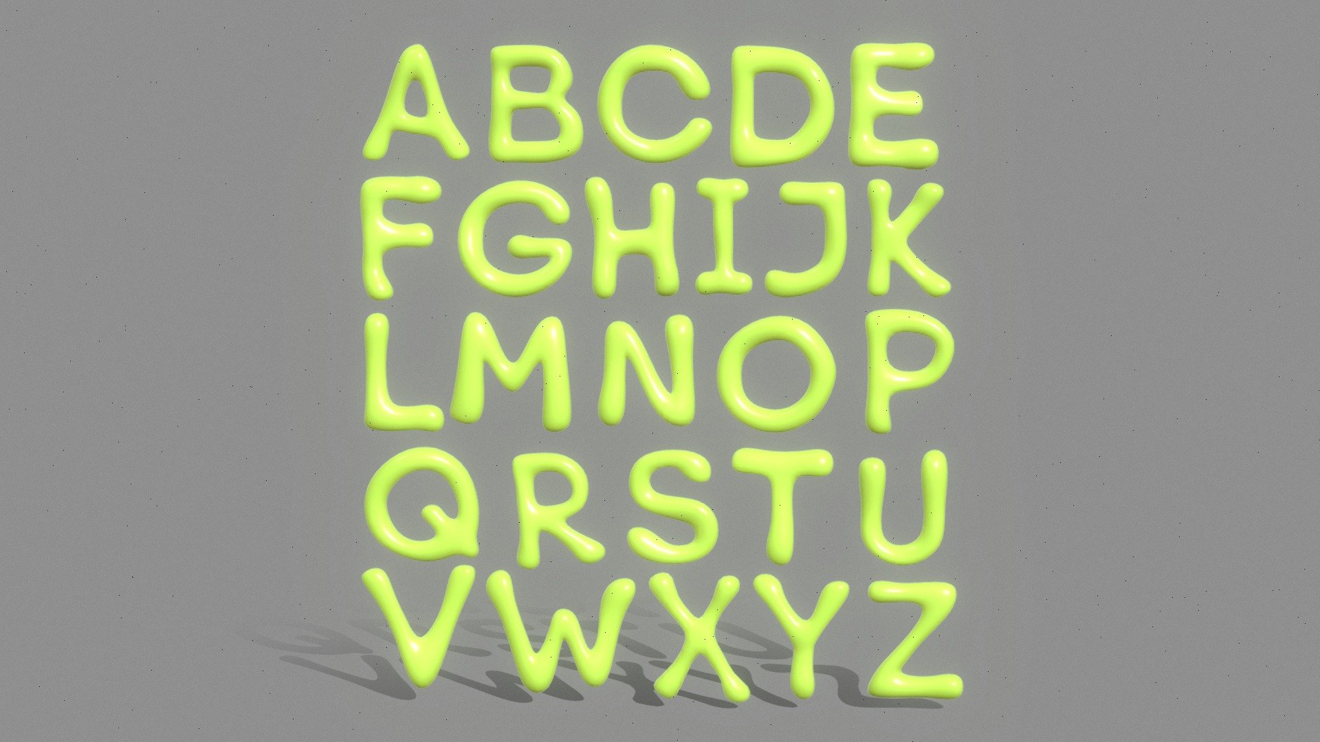 3D Alphabet bubble inflated rounded liquid font - Download Free 3D ...