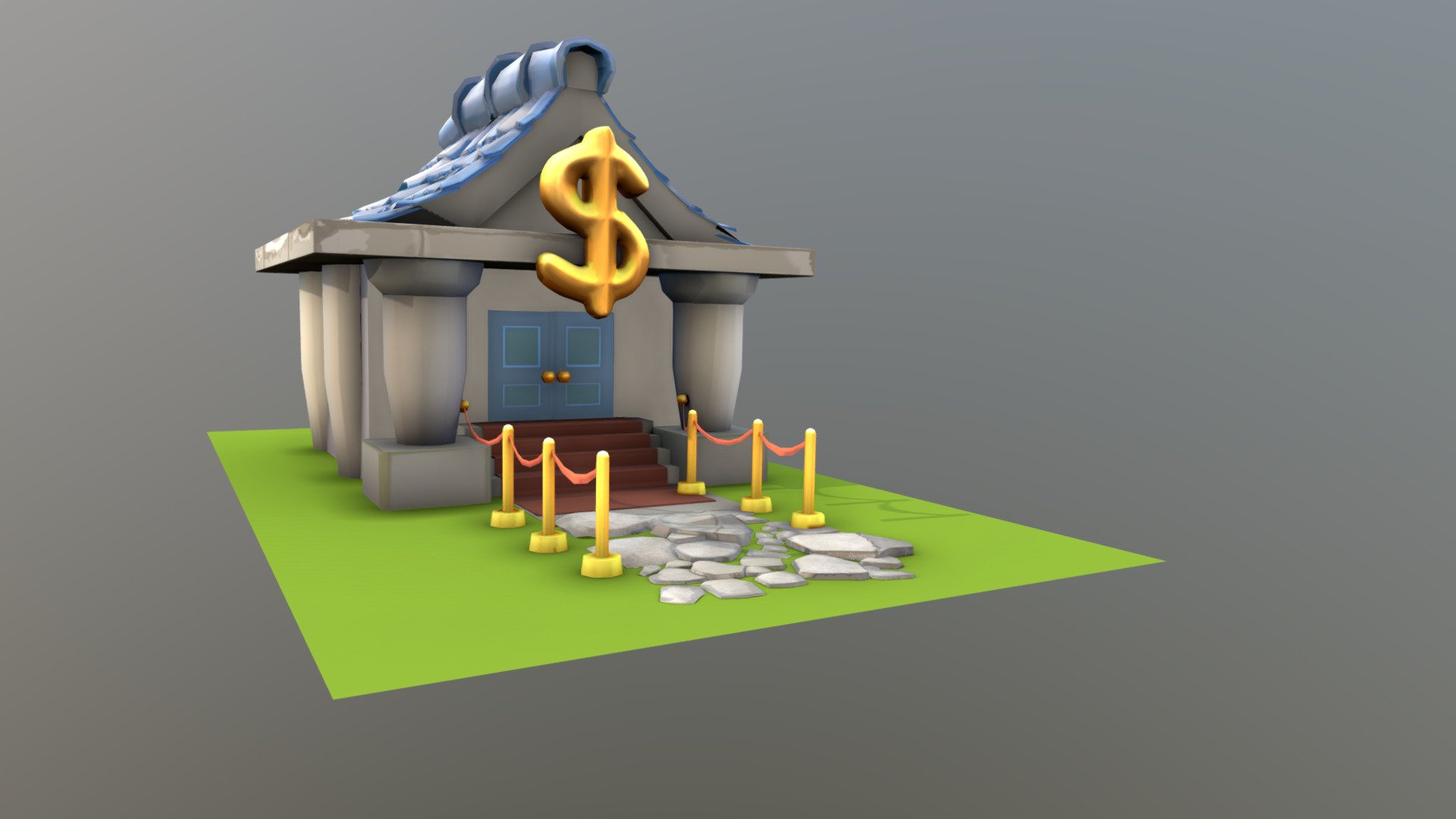 Stylized bank - 3D model by Maria_Verter [d25f336] - Sketchfab