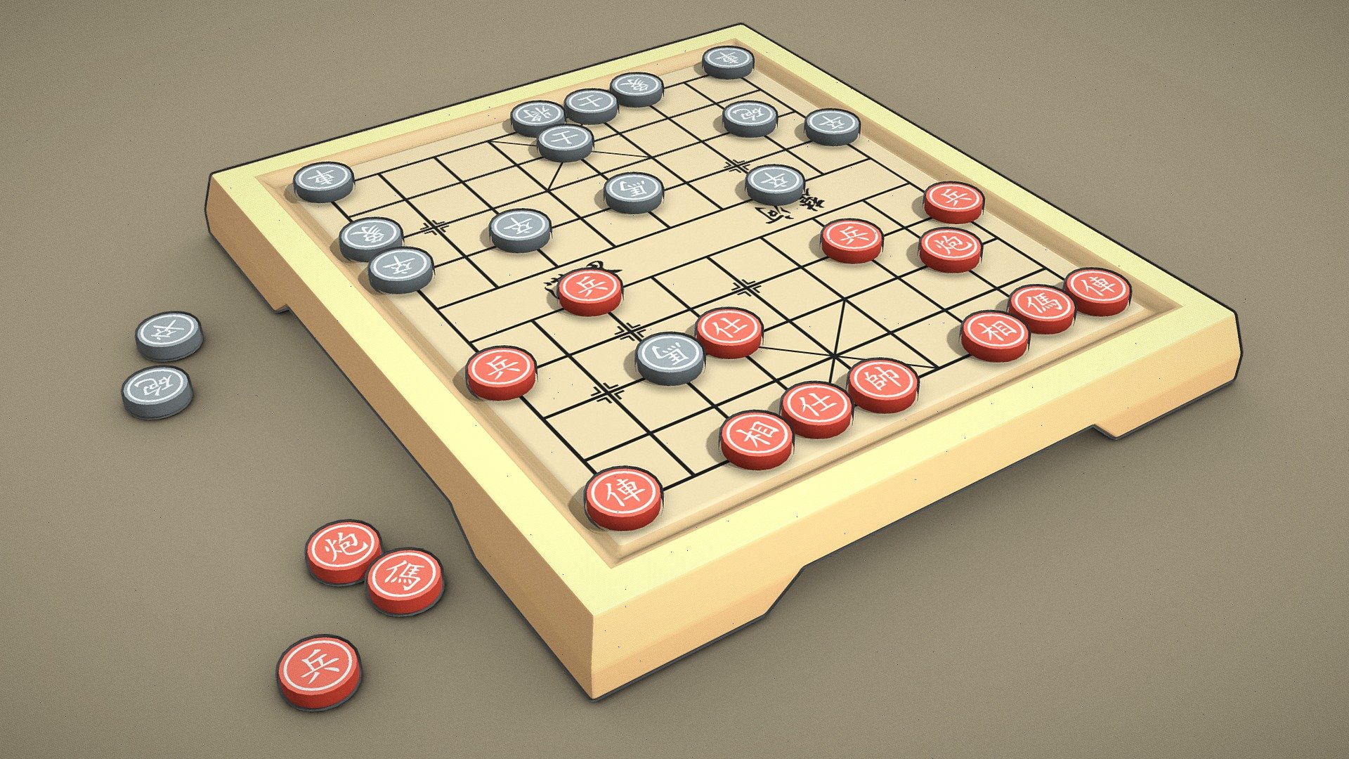 Props Pack - Chinese Chess - 3D model by PolyOne Studio (@polyone) [d262c3d] - Sketchfab
