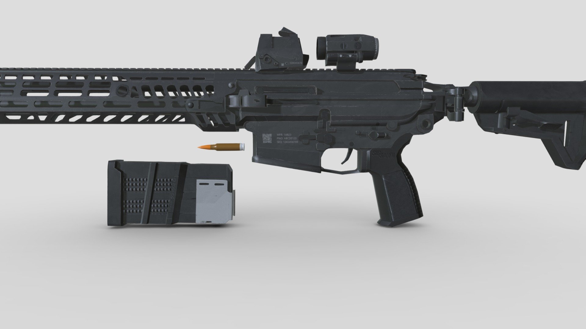 Low poly Black Sig Sauer MCX-SPEAR - 3D model by Brahian SG (@Brahian_s ...