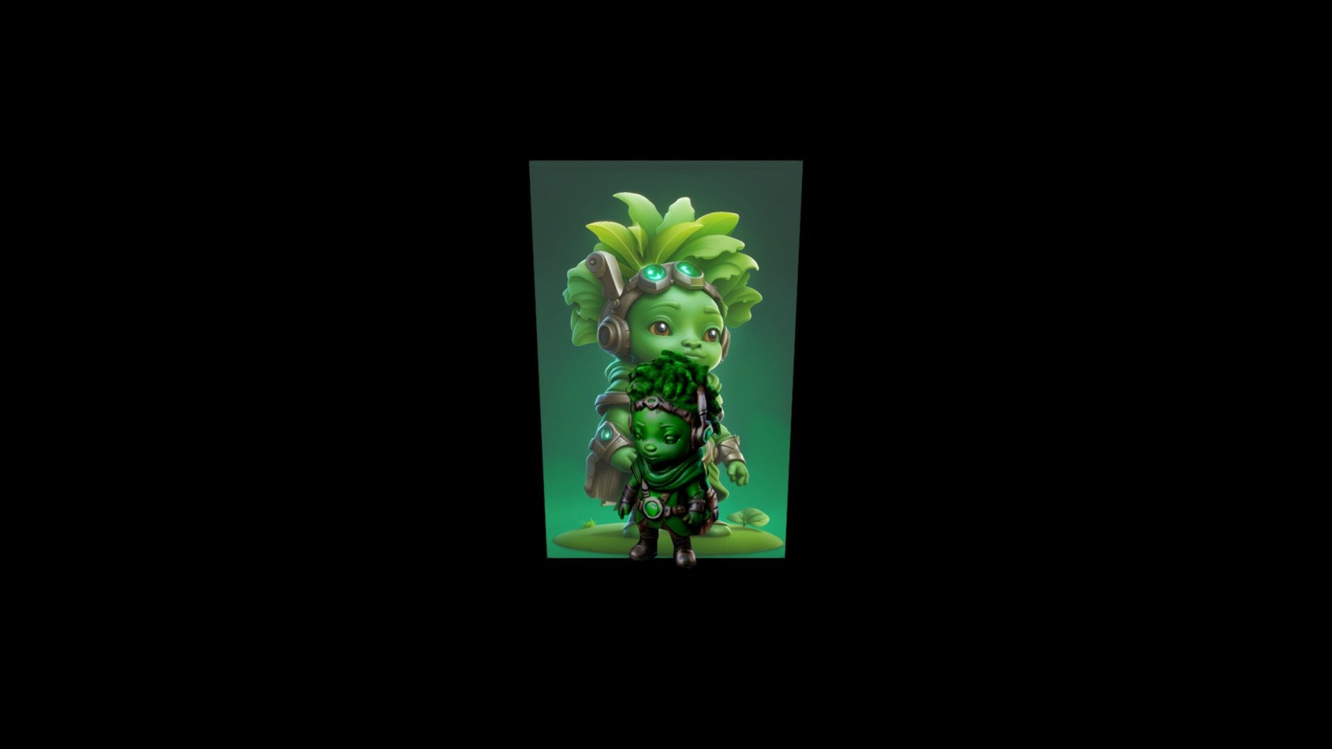 "Green Leafy Creature with Goggles" A small g - Download Free 3D model ...