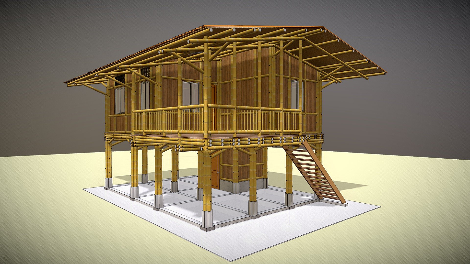 Casa de Bambú Puyo 30102022 - 3D model by Bambú Arquitectura ...
