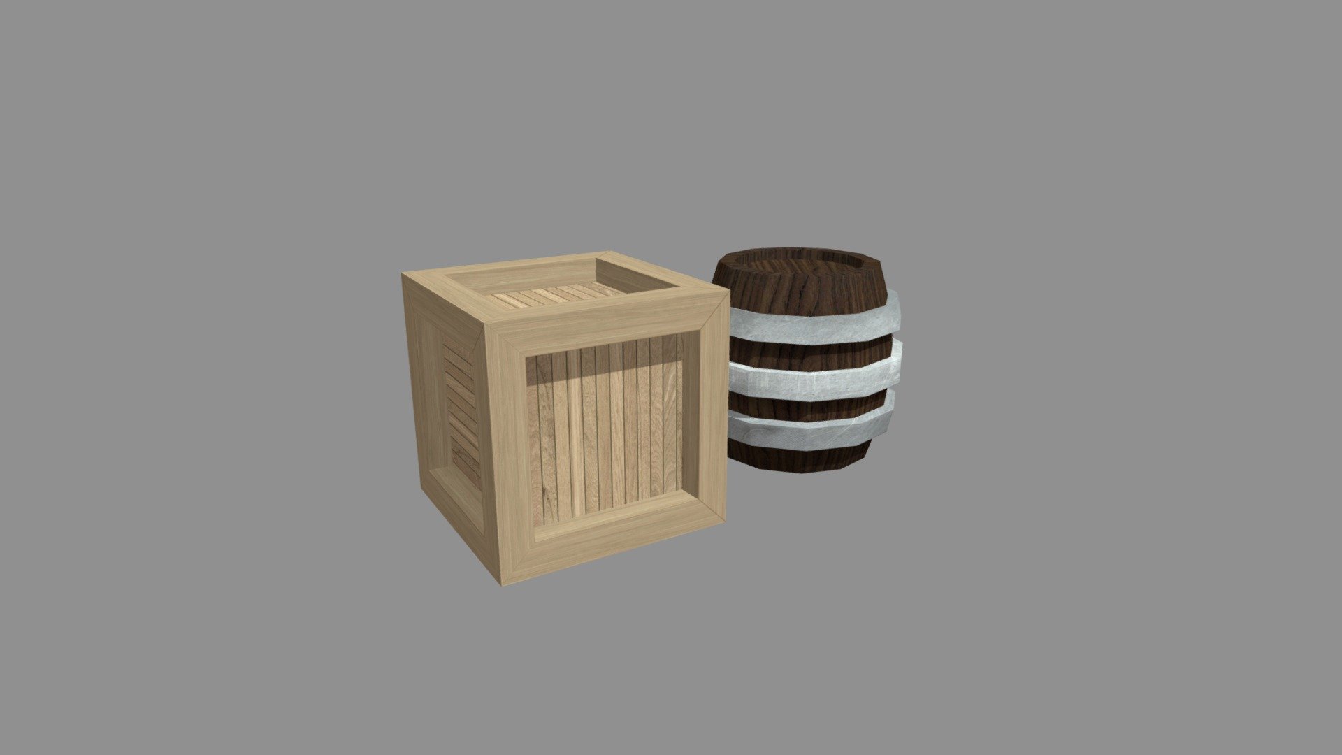 Barrel & Crate - Realistic - Download Free 3D model by Riggers [d27895f ...