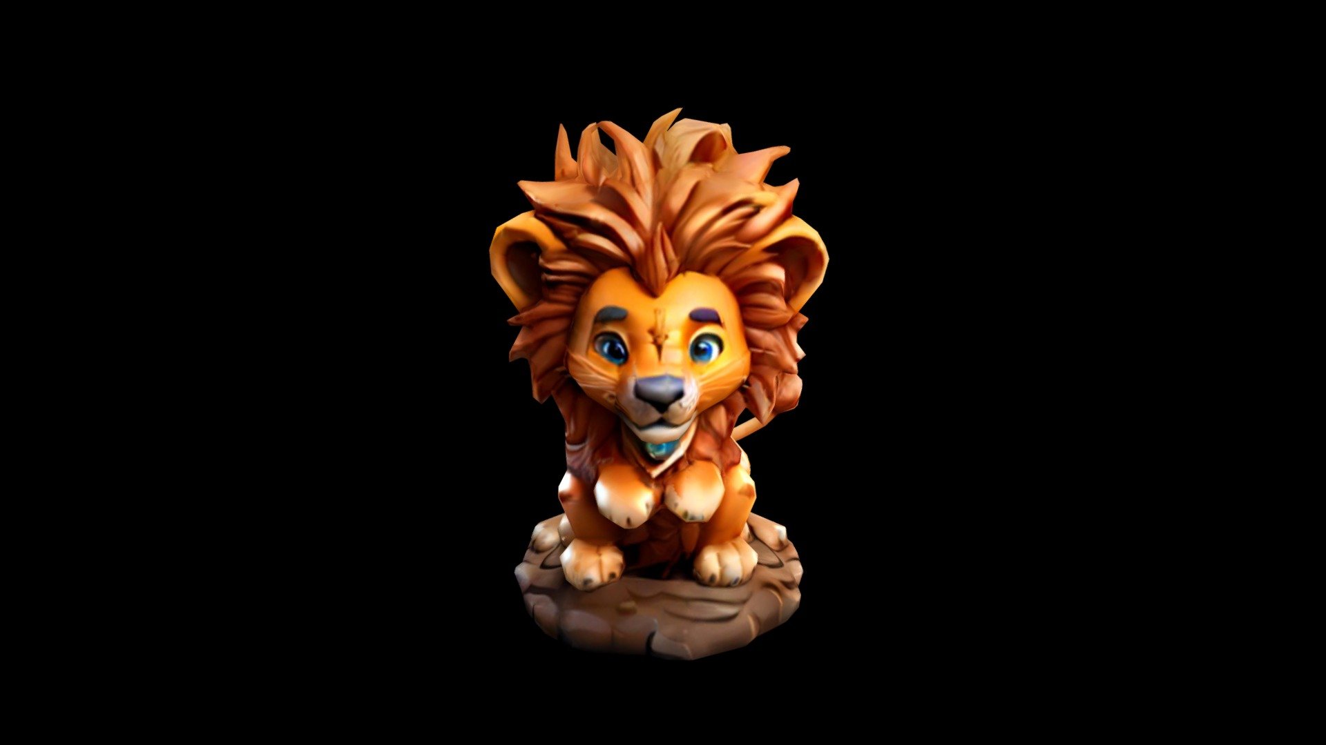Lion named Simba with striking blue eyes and gol - Download Free 3D ...