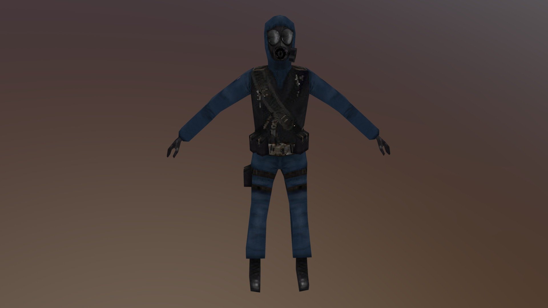 PS1/Low Poly Gas Mask Soldier Character Model - Download Free 3D model ...