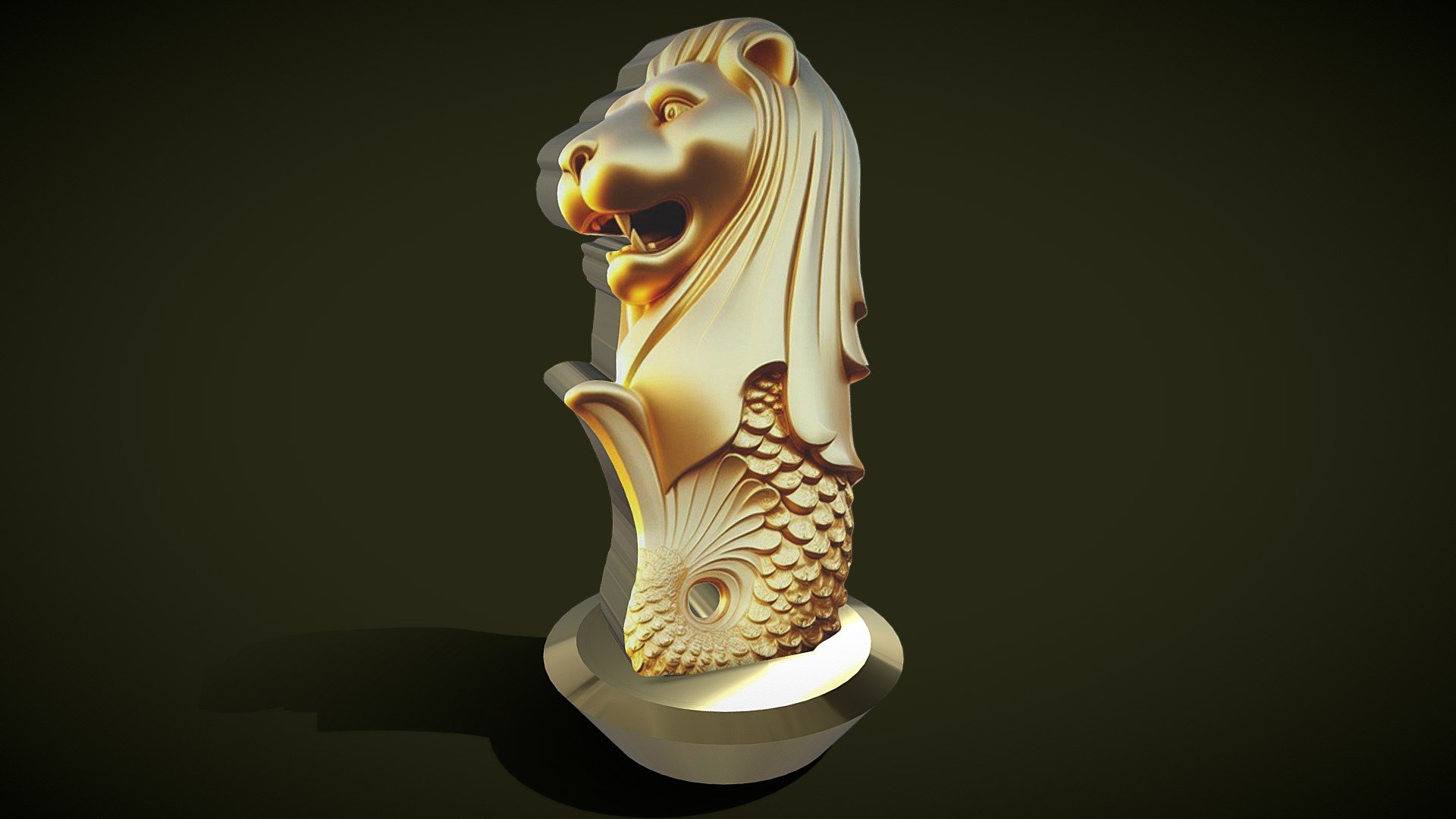 00-KT66-Golden Merlion - Buy Royalty Free 3D model by KimtueKP [d281540 ...