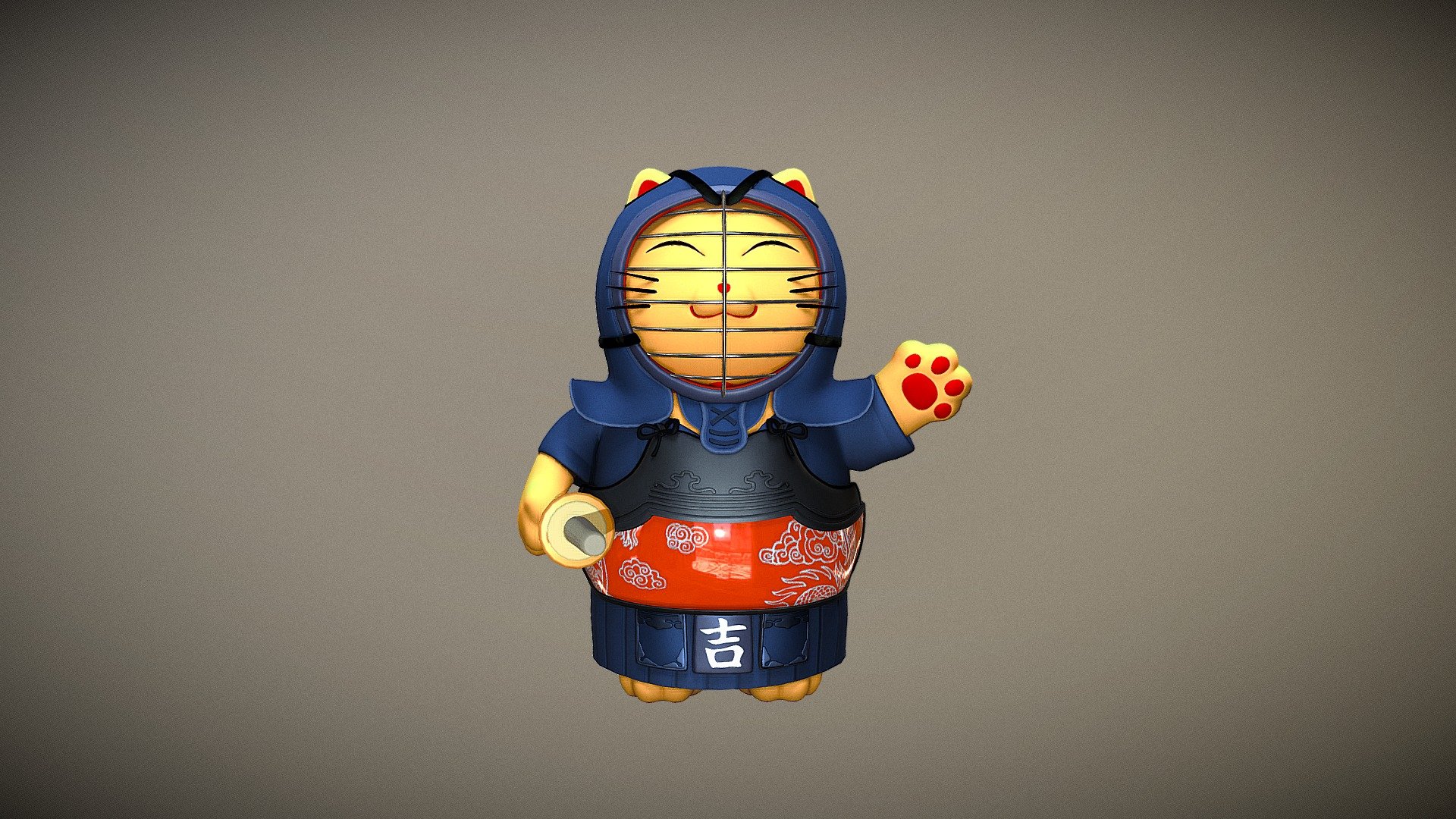 Kendo Neko Samurai - 3D model by almog3d [d2861ec] - Sketchfab