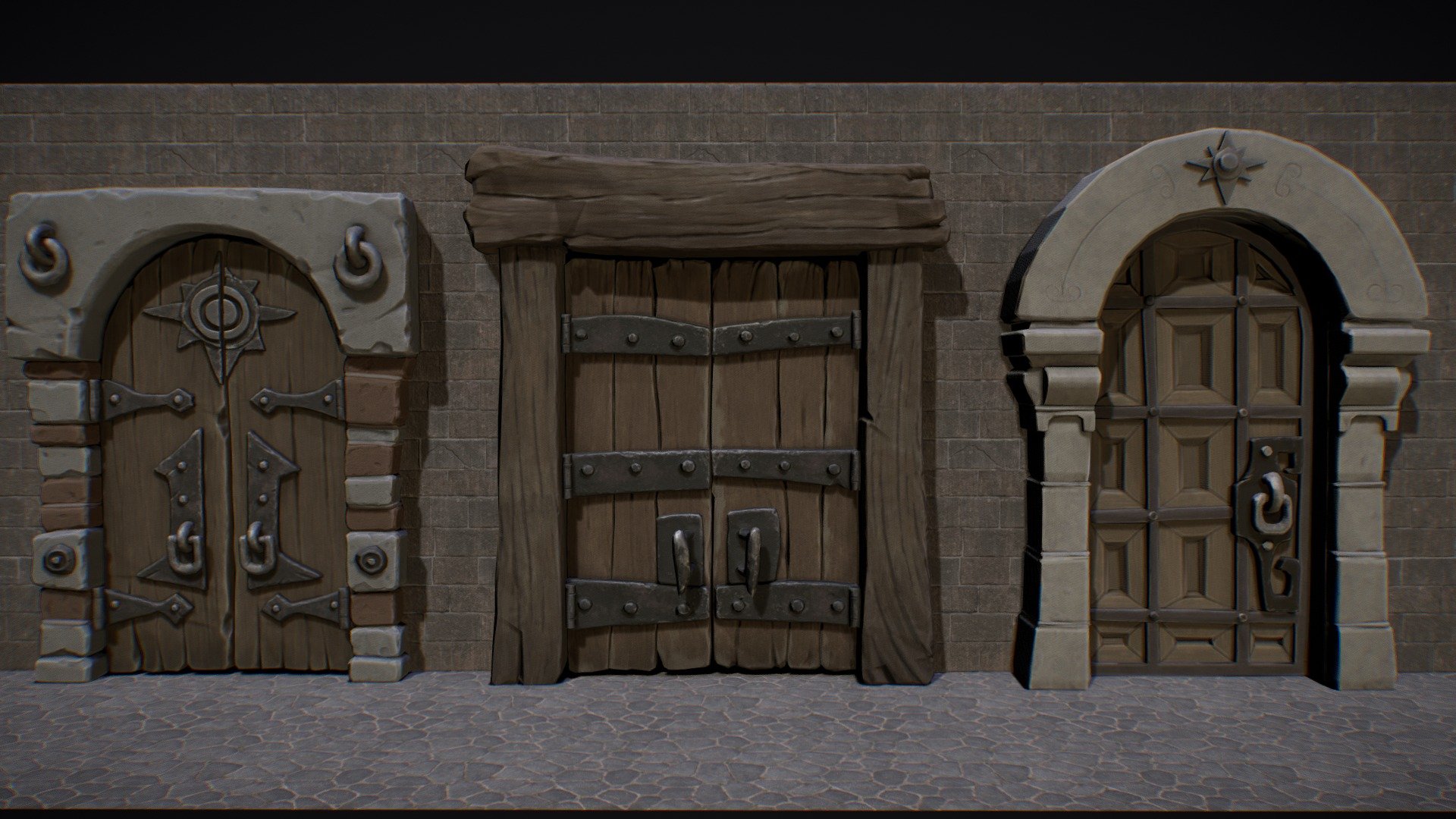 Three Medieval Doors (concept by Jonathan Kirtz) - Download Free 3D ...