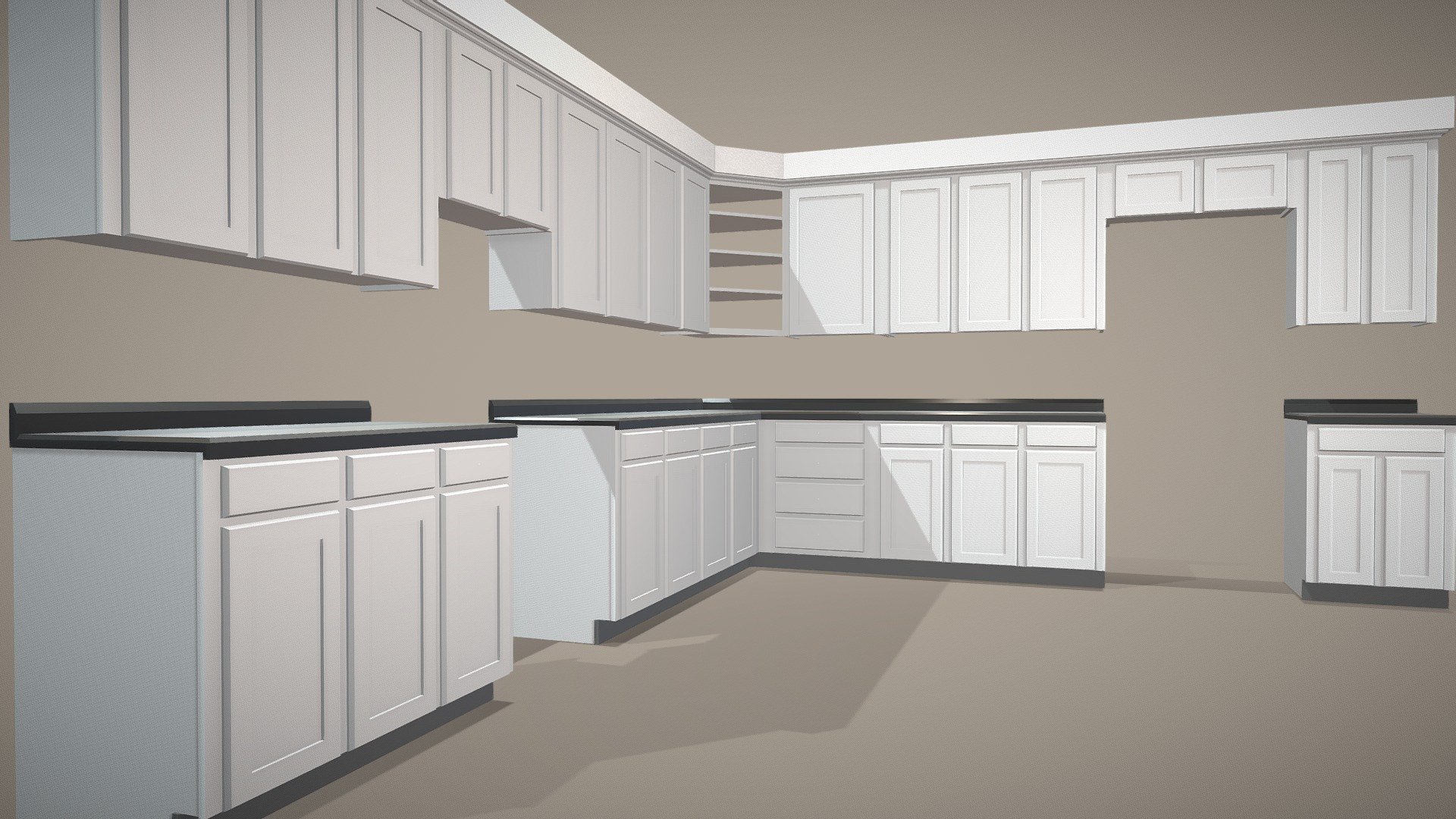 Basic Kitchen Cabinets and Counter - Download Free 3D model by ...