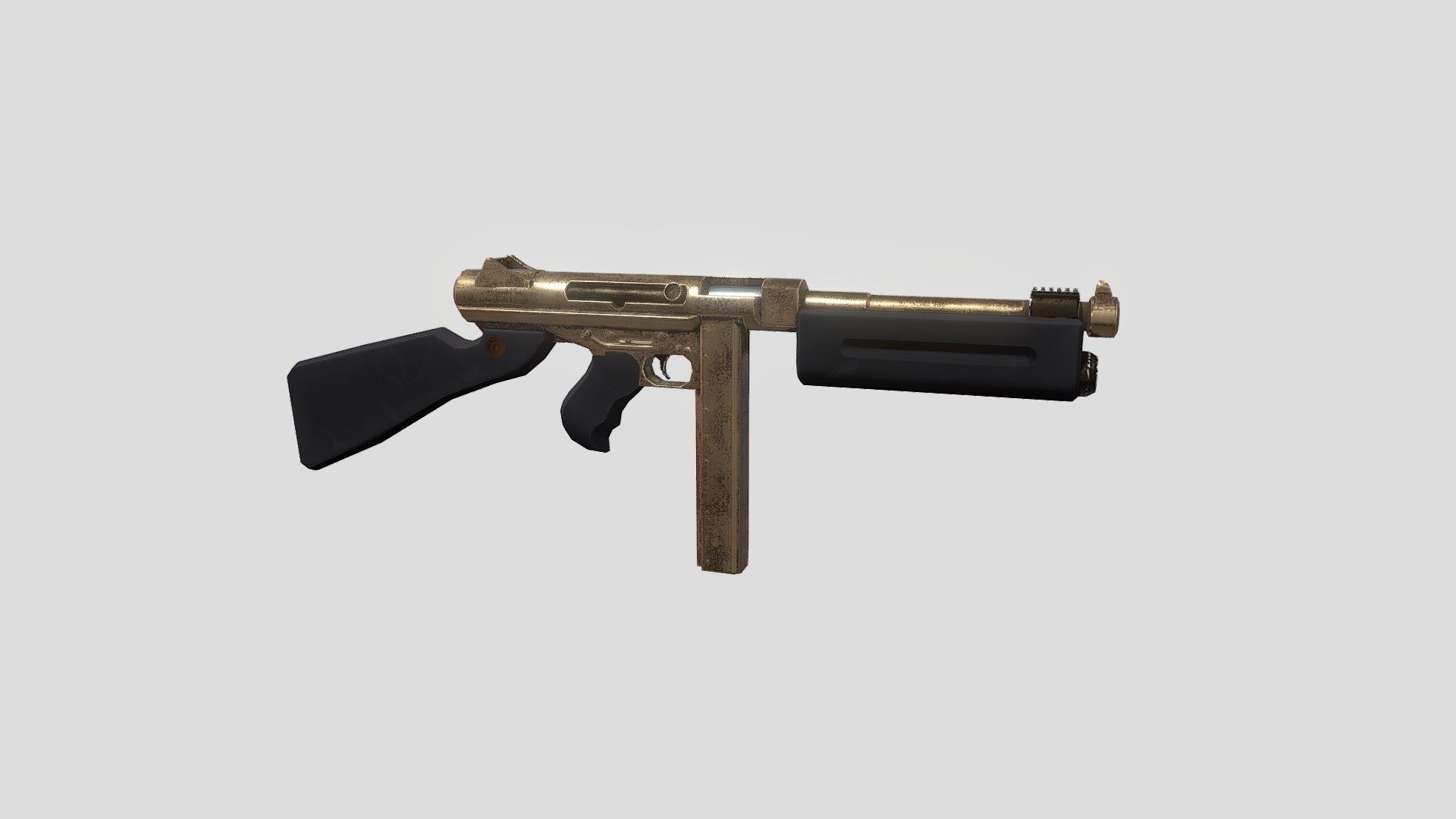 Tommy gun - low res - cylindrical shaped. - Download Free 3D model by ...