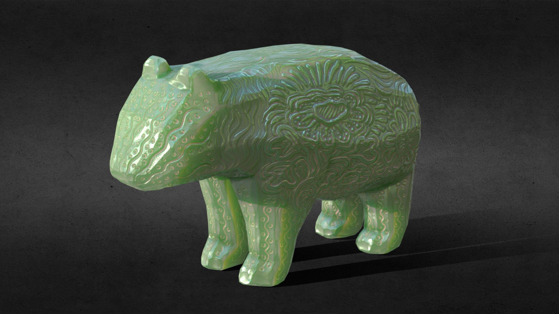 Jade panda bear (low-poly, game-ready) - Buy Royalty Free 3D model by ...