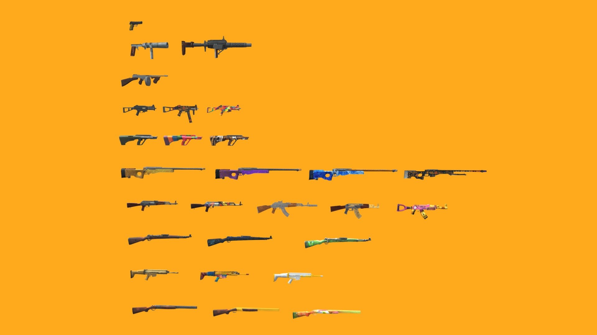 Lowpoly Pubg Guns Pack - Buy Royalty Free 3D model by NextLevelModels ...