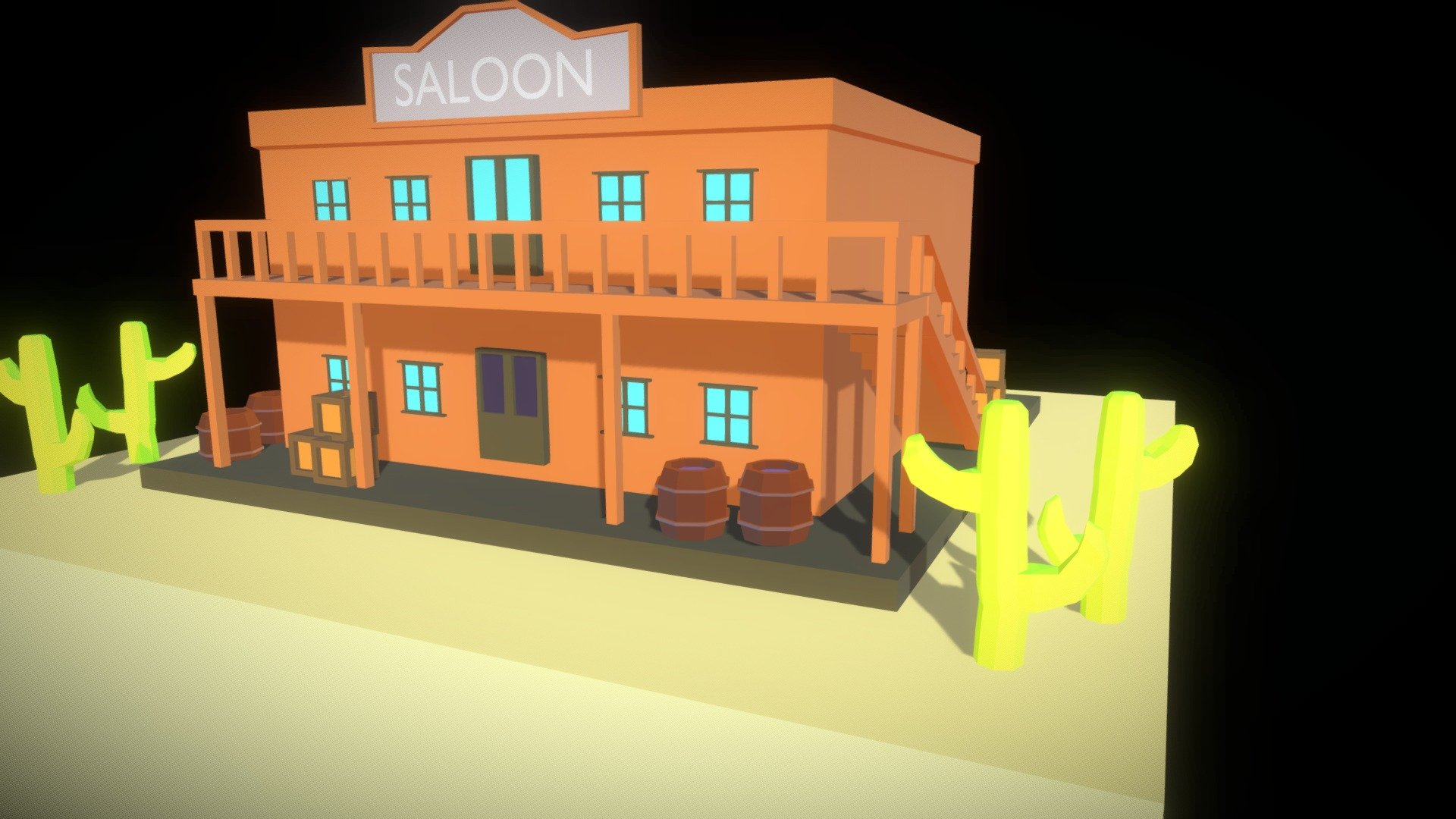 Wild West Saloon - 3D model by Hasan (@Hasan_M) [d2a46a7] - Sketchfab