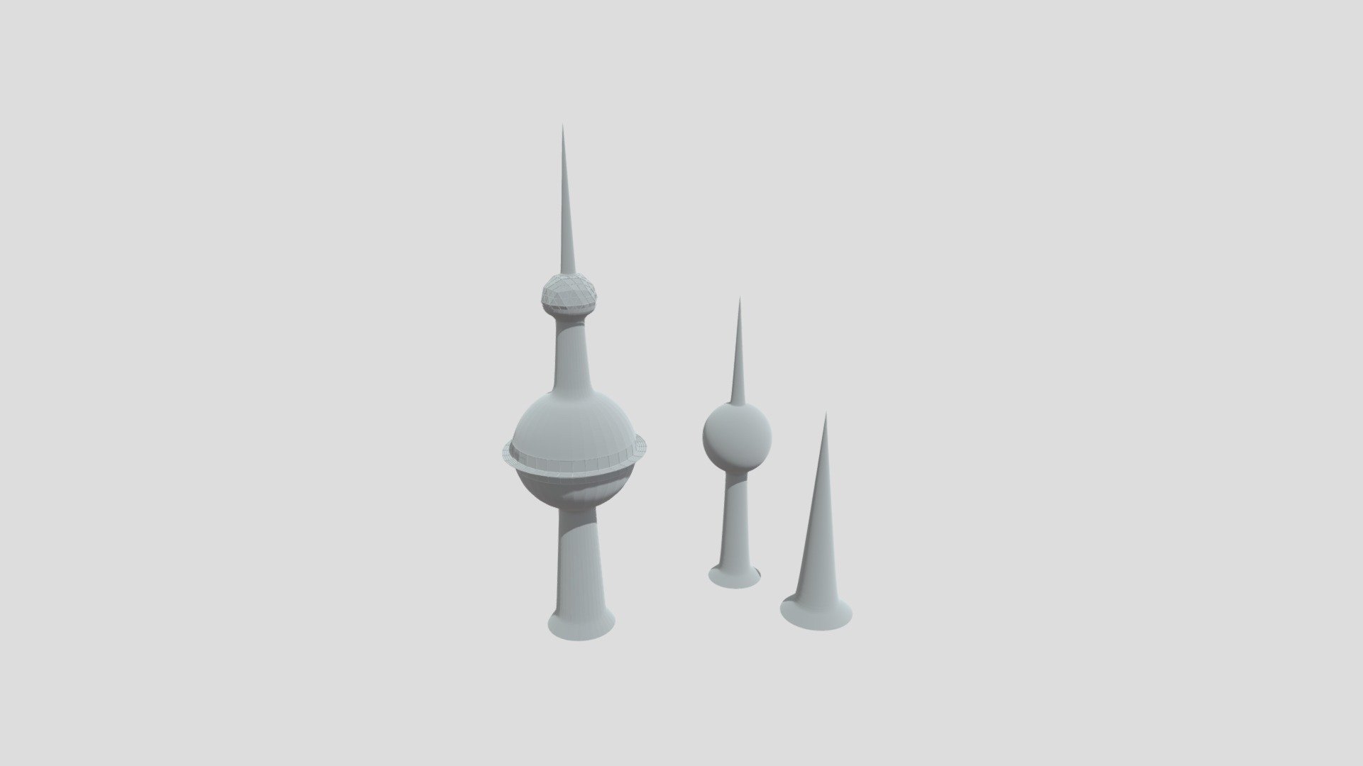 Kuwait Towers - 3D model by khalel.hawasli [d2aa2dd] - Sketchfab