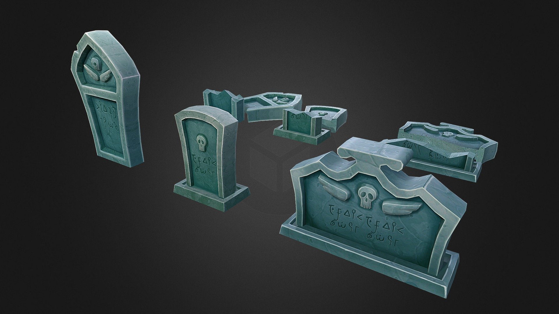 Tombstones - 3D model by Graham (@graham3d) [d2ac454] - Sketchfab