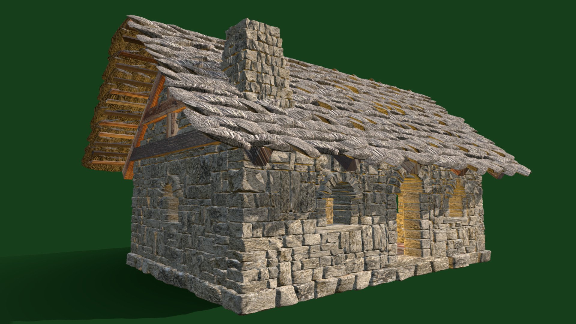 Stone Hut (high poly) - Download Free 3D model by Sereib [d2b4dc9 ...