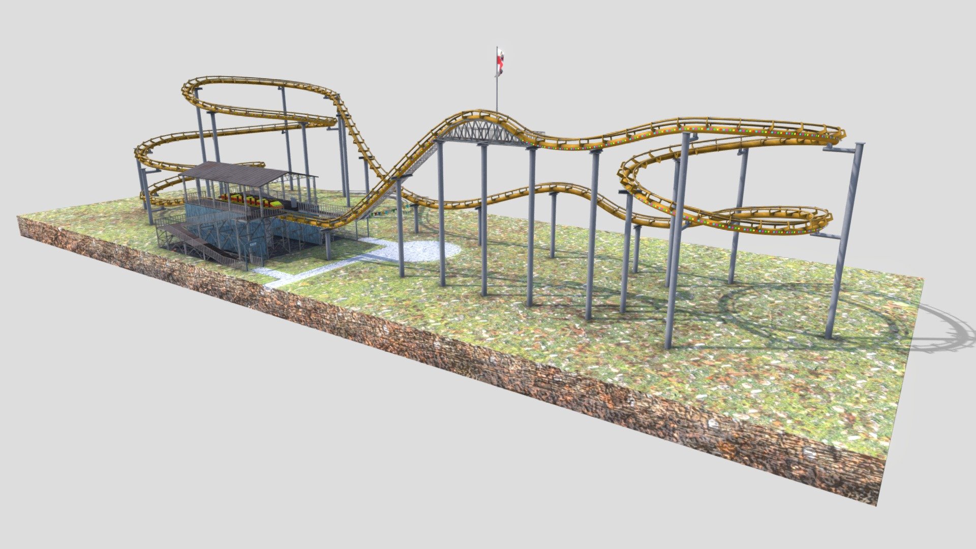 Rollercoaster - 3D model by Lex713 (@LunarEclips3) [d2b86b0] - Sketchfab