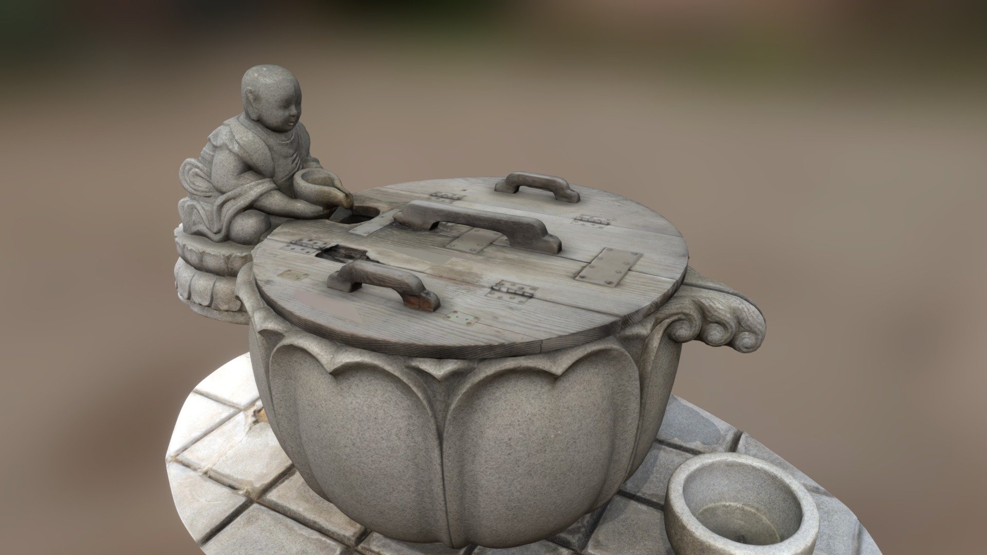 buddha sculpture asia drinking fountain - Buy Royalty Free 3D model by ...