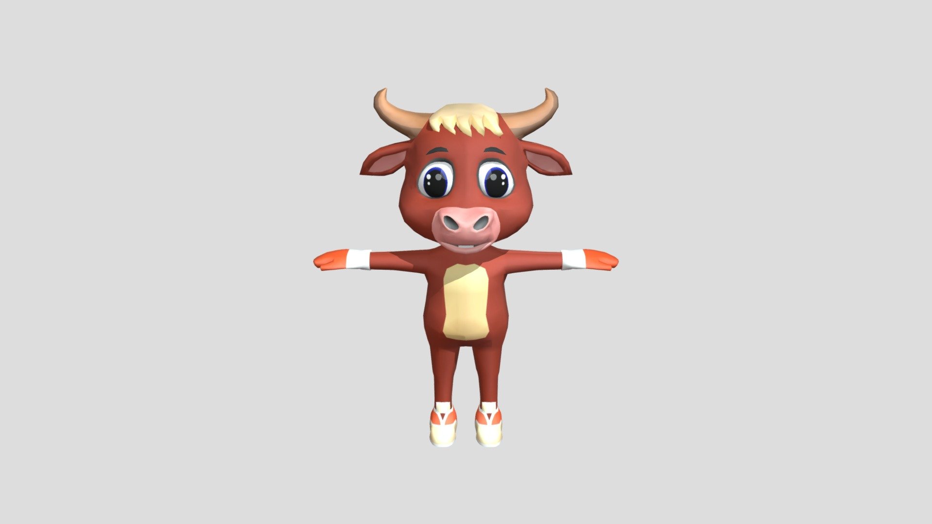 3D Cartoon Model Bull - 3D model by Samiran Dewan (@samiran) [d2ce1fb ...