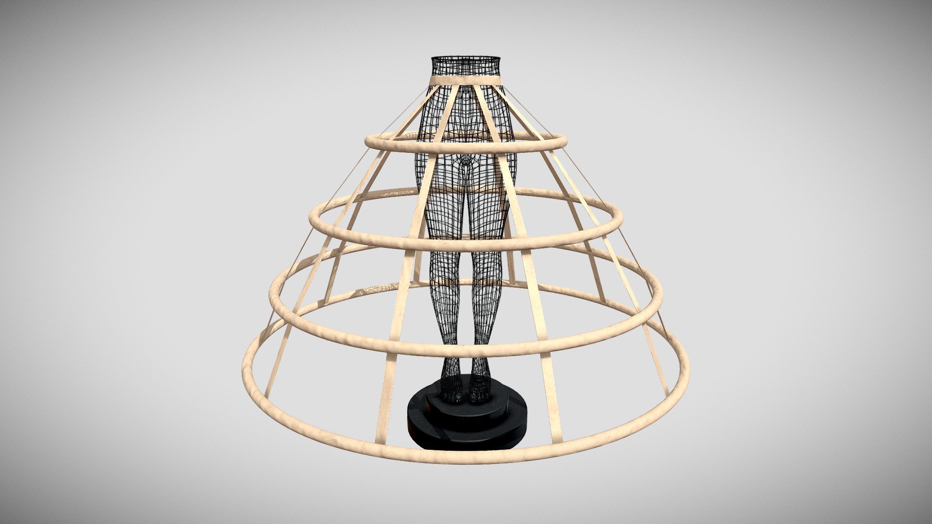 Crinoline (1856) - a digital reconstruction - Download Free 3D model by ...