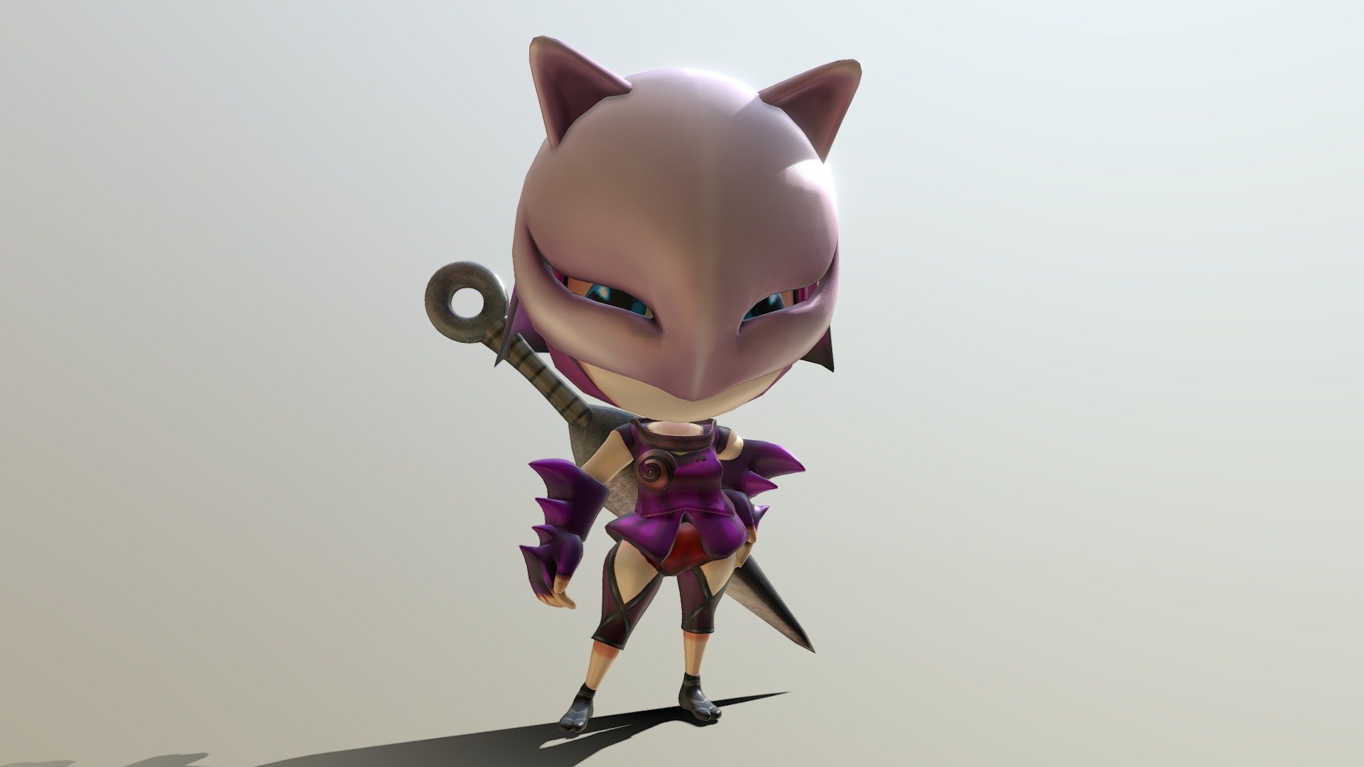 Purple Ninja (Kunai) - Ninja Tower Defense - Buy Royalty Free 3D model ...