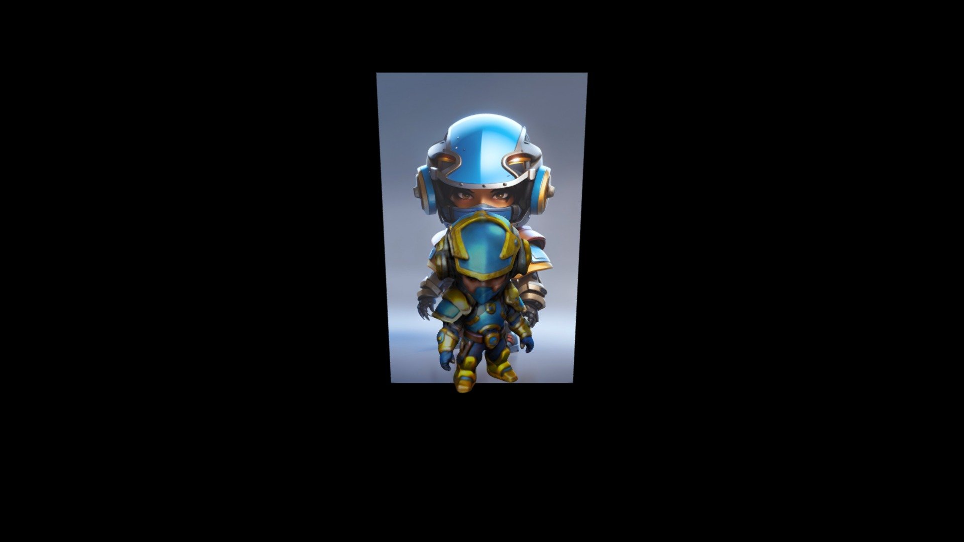 a of a cartoon character wearing a helmet and a - Download Free 3D ...