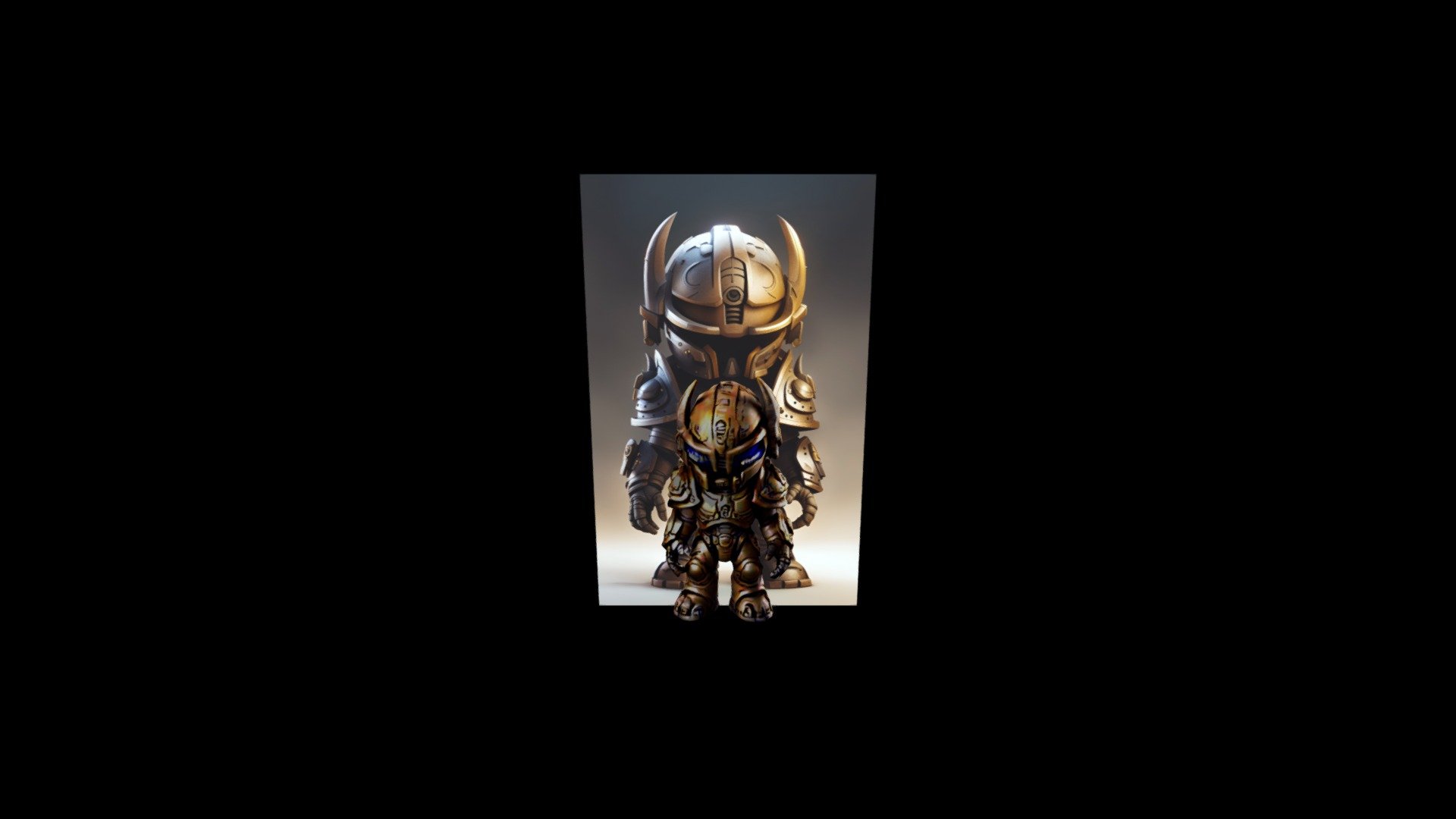 "Chibi-style character in metal armor" A chib - Download Free 3D model ...
