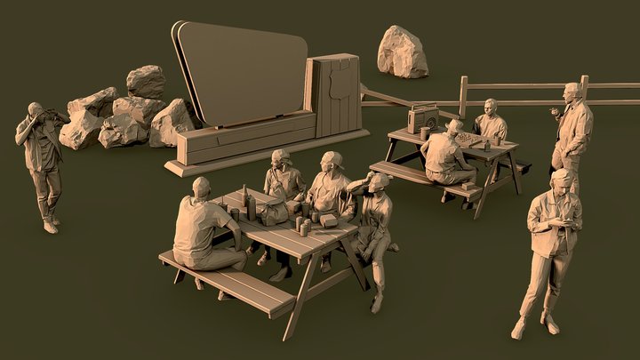 Crowd 3D models - Sketchfab