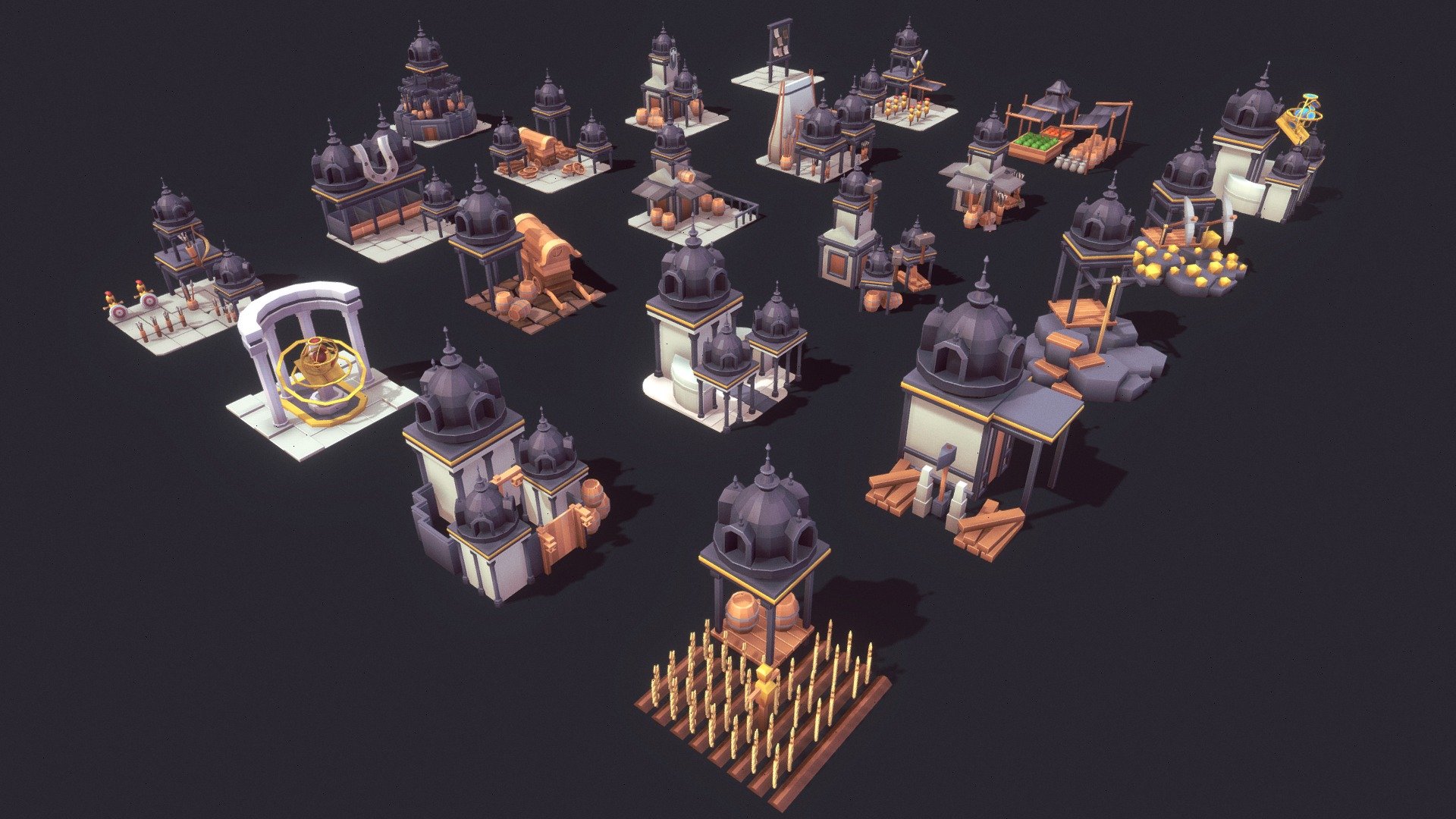 RTS Building Set 07 - Buy Royalty Free 3D model by LowPolyBoy [d2e6d1b ...