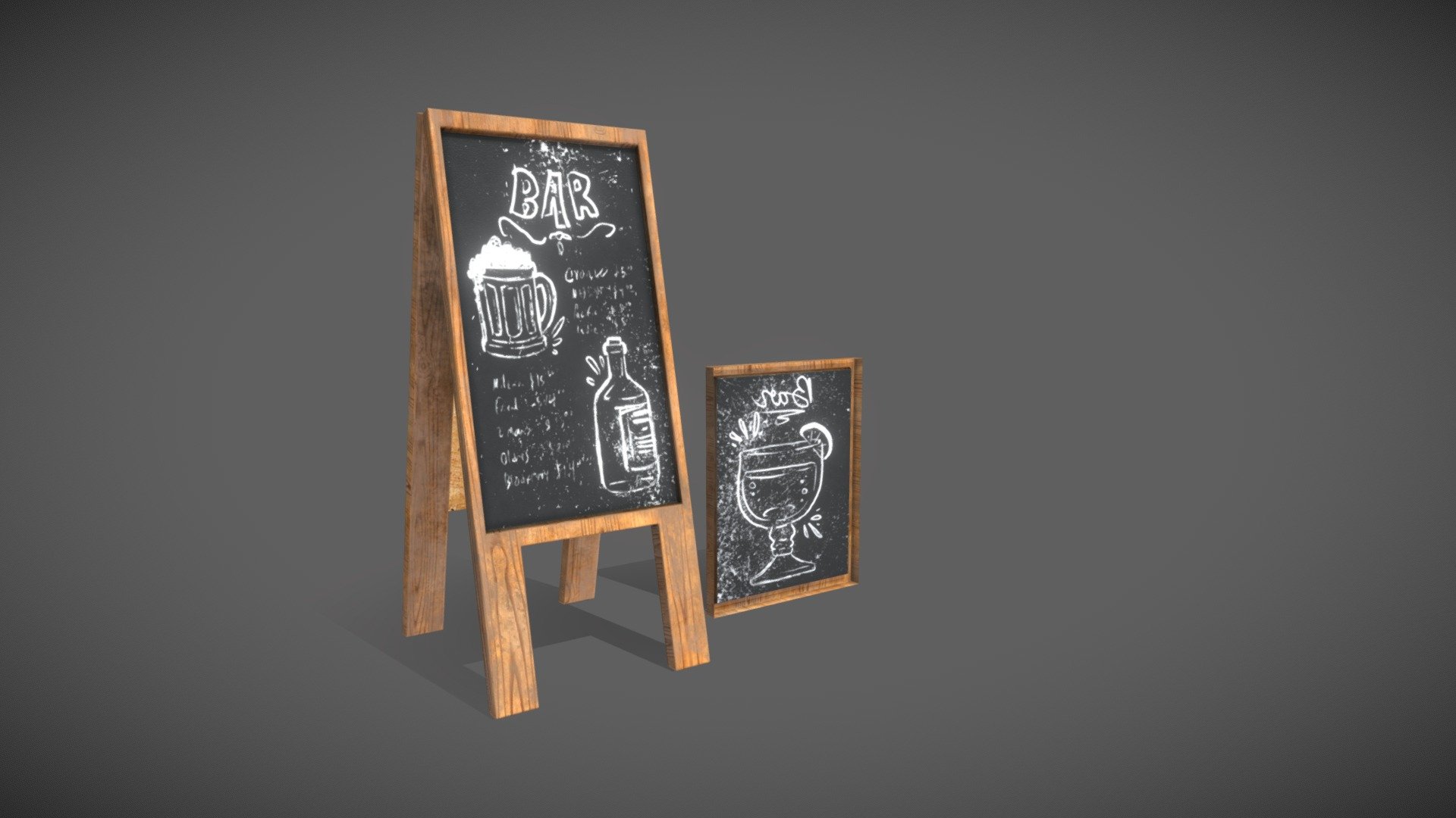 Chalkboard Menu - Buy Royalty Free 3D model by heskilstudio [d2eb679 ...