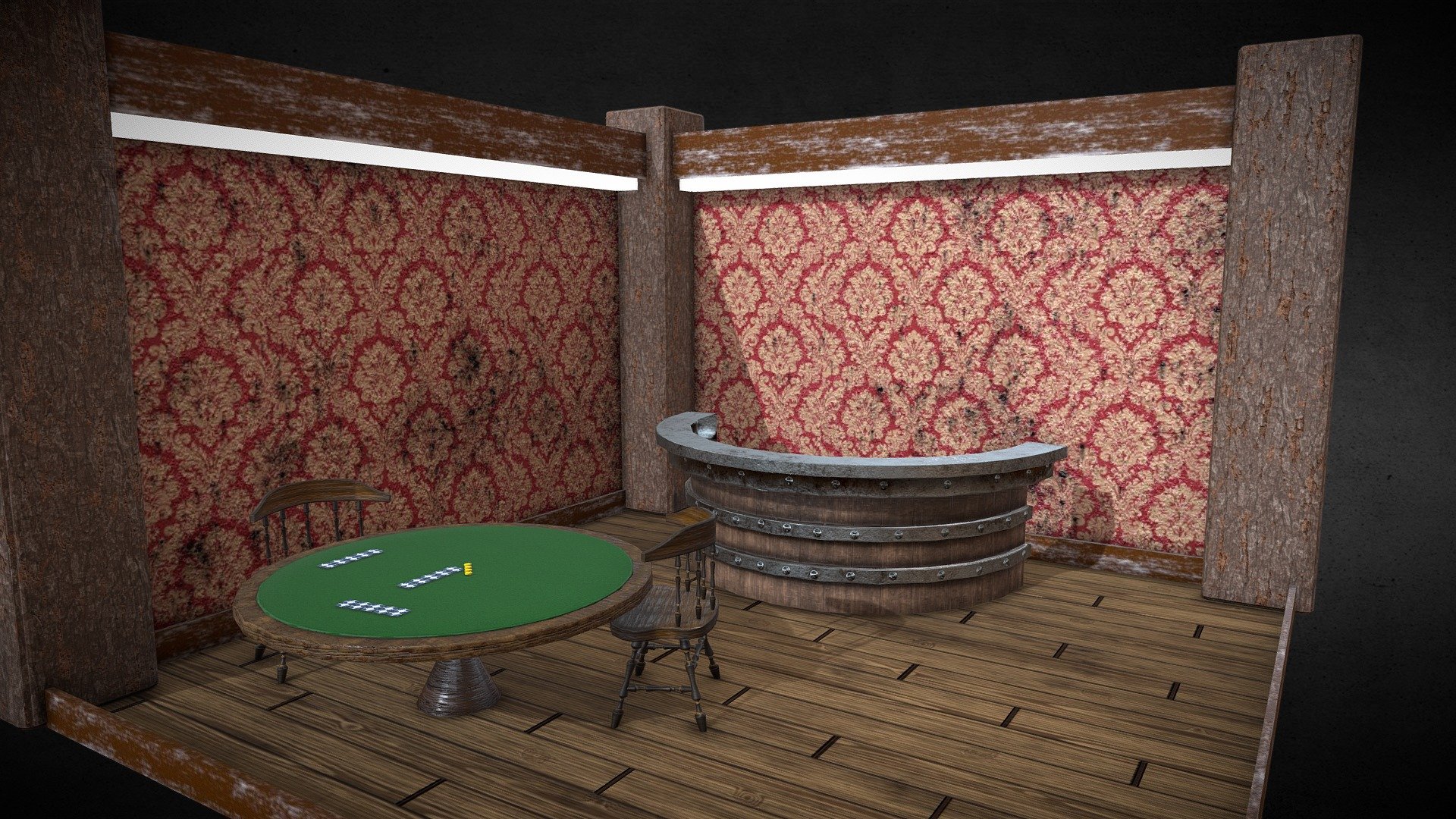 Western Saloon table poker - Buy Royalty Free 3D model by Leilanie ...