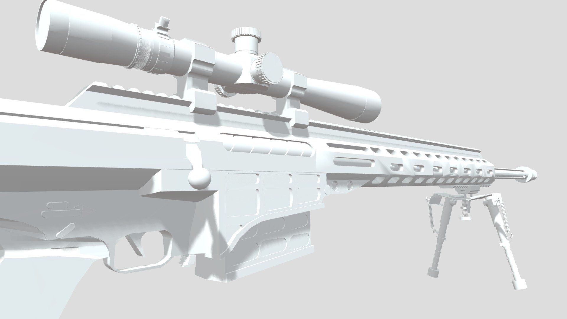 Barrett MRAD (new) (Low poly, No textures) - 3D model by ReoPtitCerveau ...
