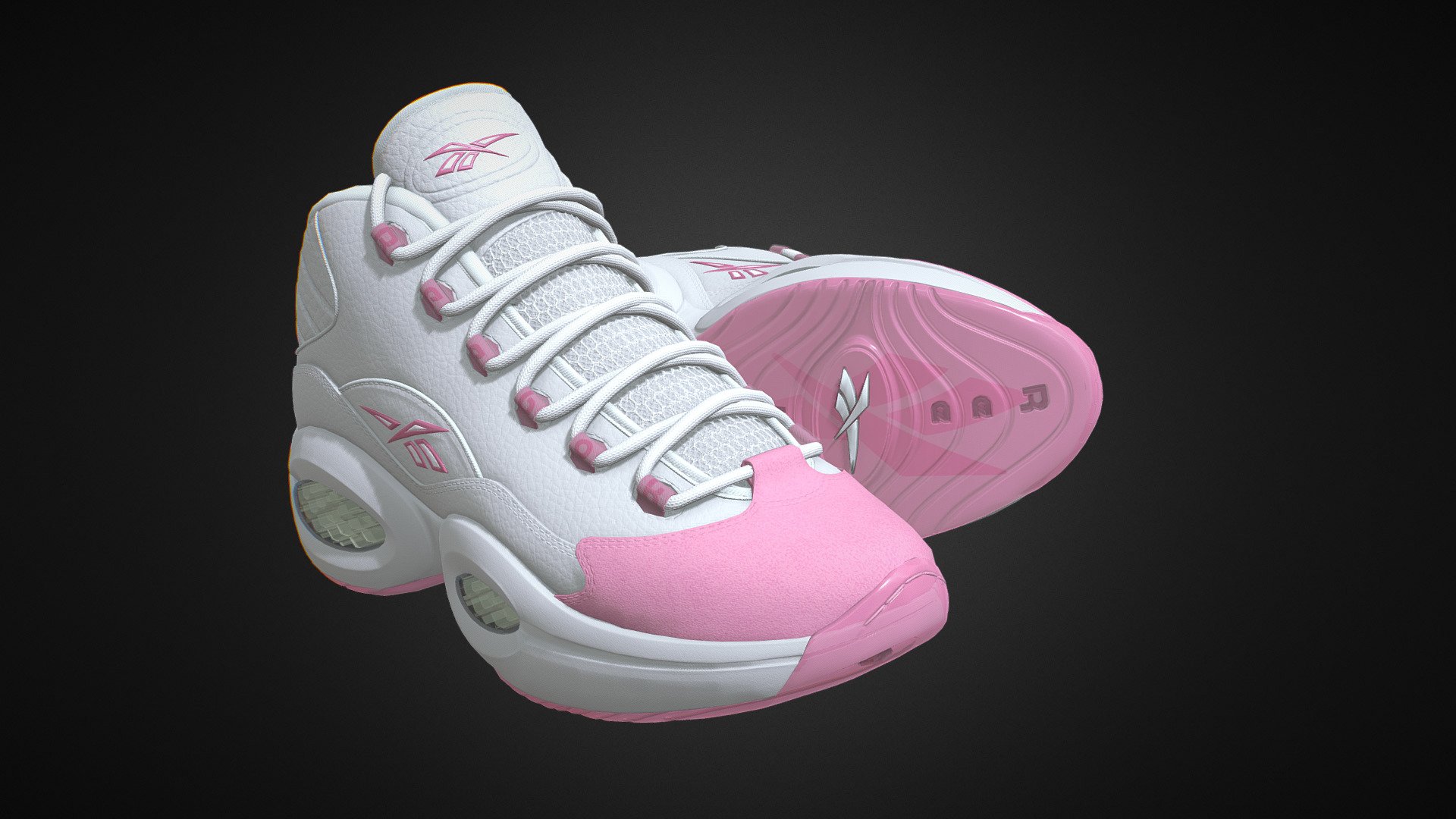 Reebok Question Sneaker_White/PinkToe Colorway - 3D model by maxwell ...
