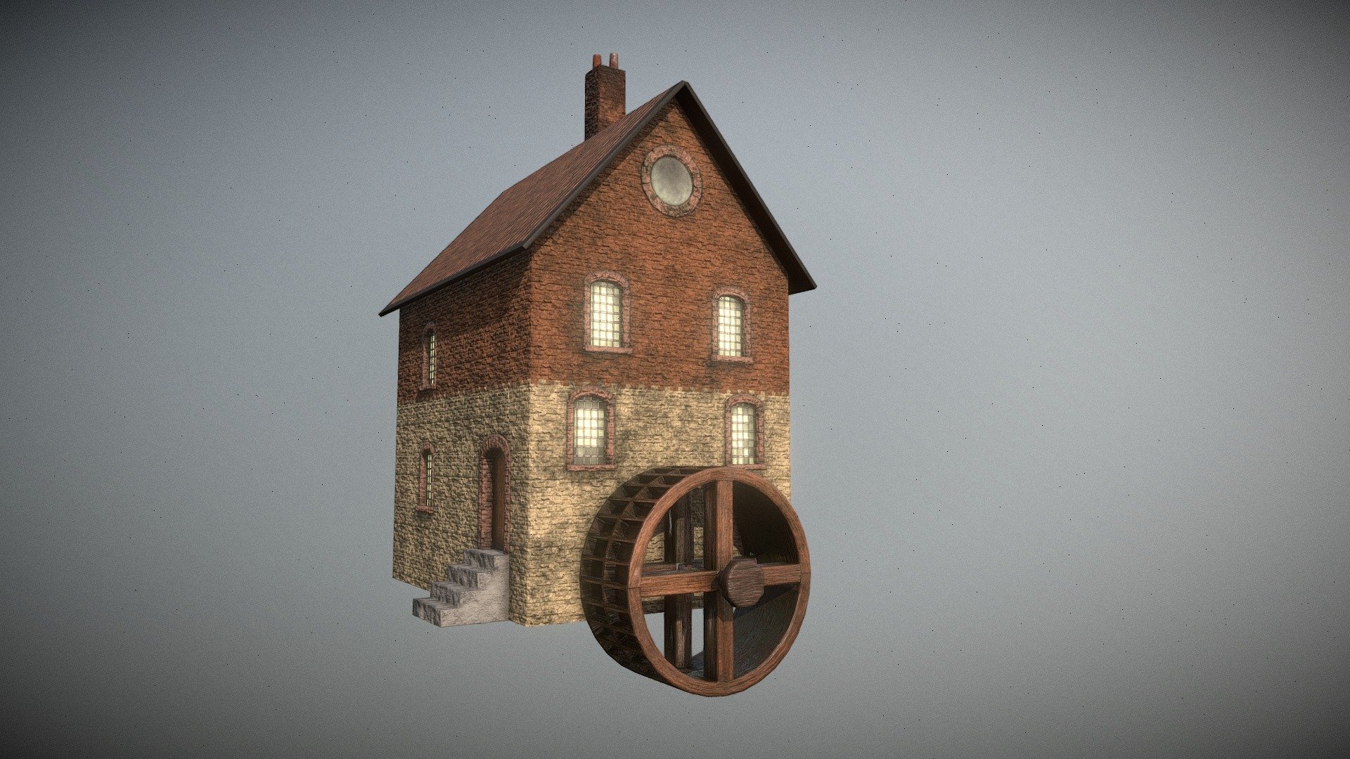 Watermill - 3D model by PROMEIISTER [d2f7639] - Sketchfab