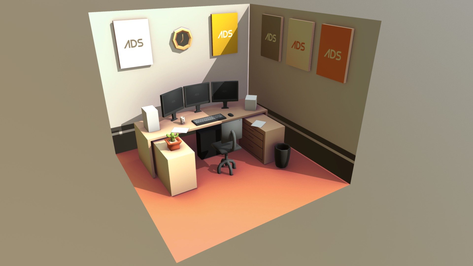 Ads studio office - 3D model by alfred (@alf3d) [d2ff67e] - Sketchfab