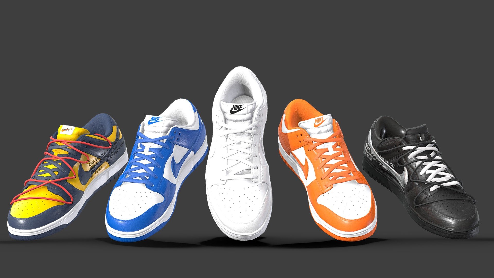 Nike Dunk Low Variety Pack - Buy Royalty Free 3D model by Joe-Wall ...