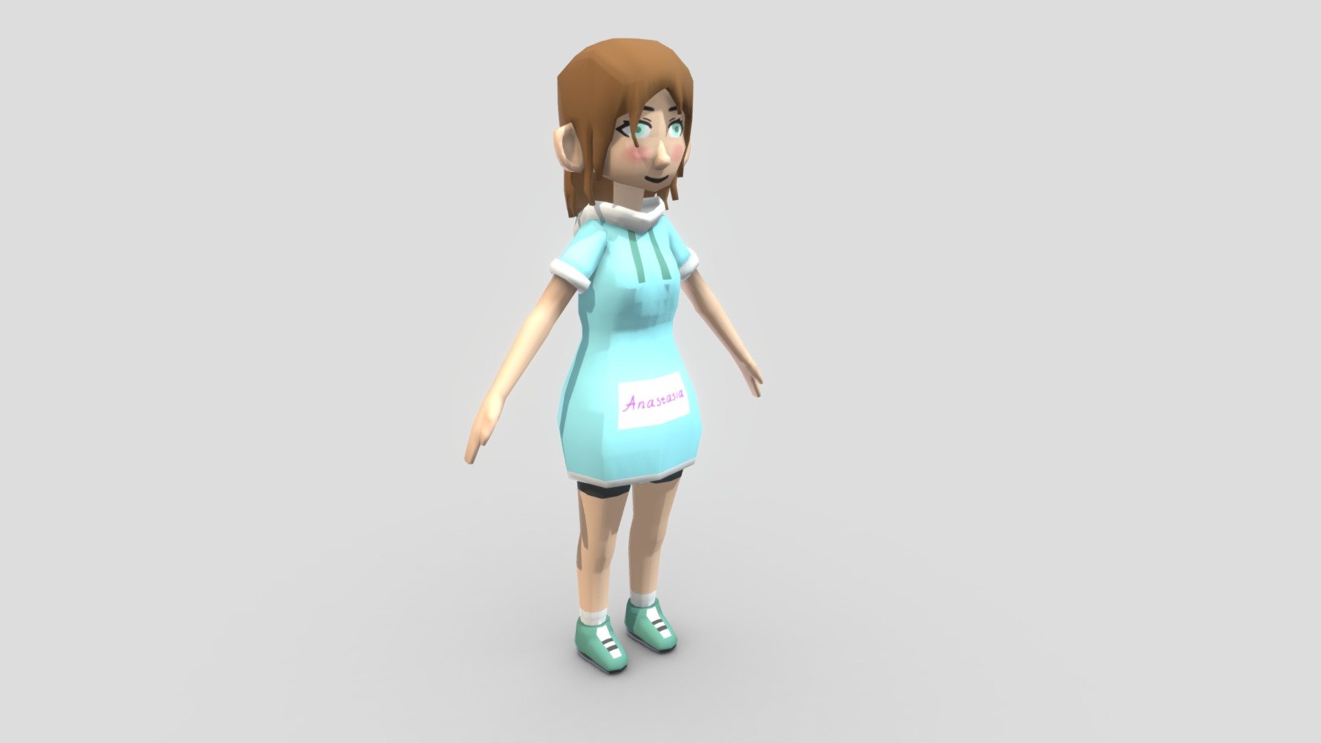 Low-poly girl - 3D model by natsumikaine [d3042b9] - Sketchfab
