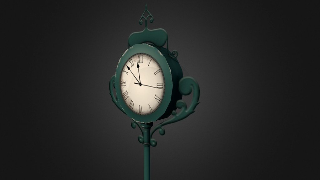 Low poly street clock - 3D model by dennisvanacker [d304451] - Sketchfab