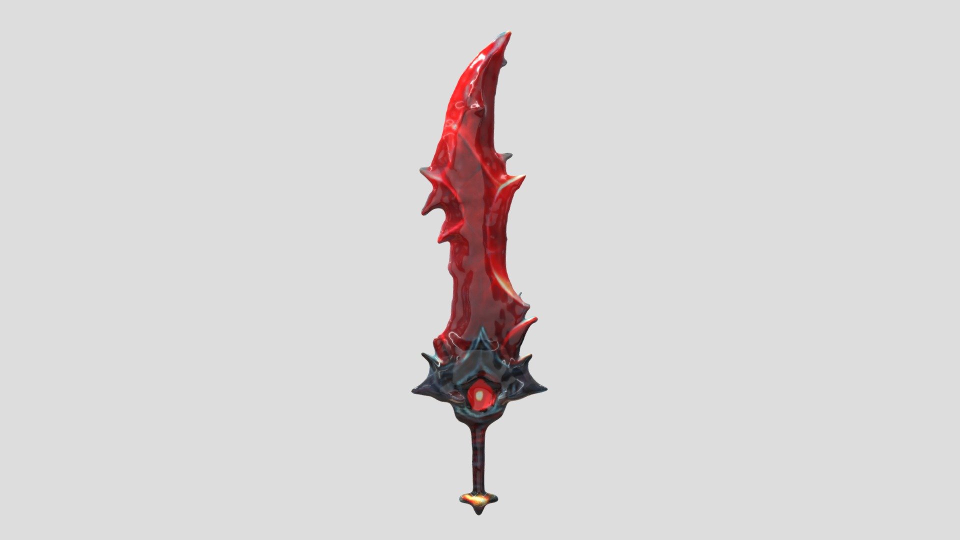 Red flaming fiery sword with a red fiery eye - Download Free 3D model ...