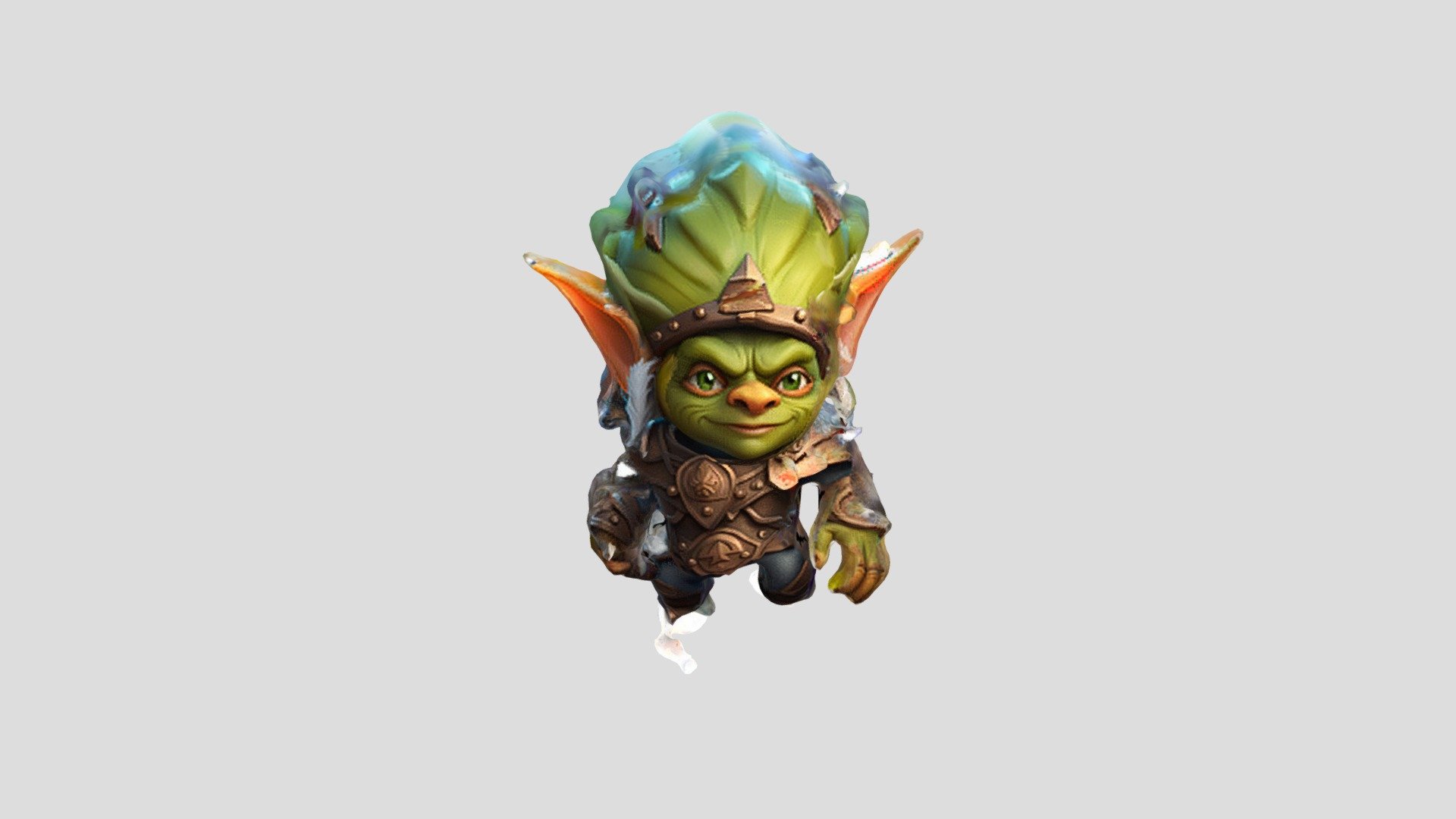 Cute little goblin in armor walking down the st - Download Free 3D ...