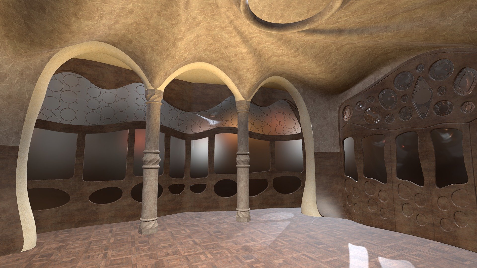 CASA BATLLO INTERIOR - ANTONI GAUDI - Buy Royalty Free 3D model by AXL ...