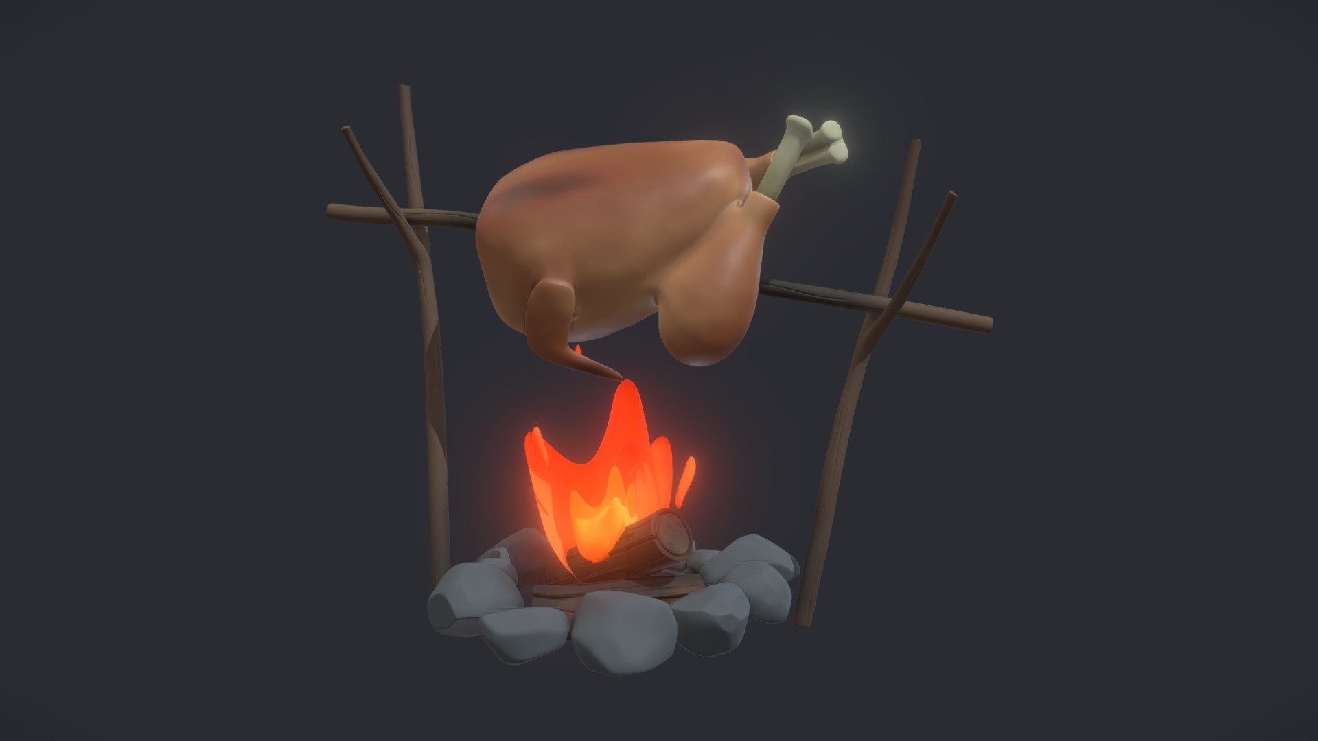 Roast Chicken - Download Free 3D model by SnoeckThijs [d30efb6] - Sketchfab