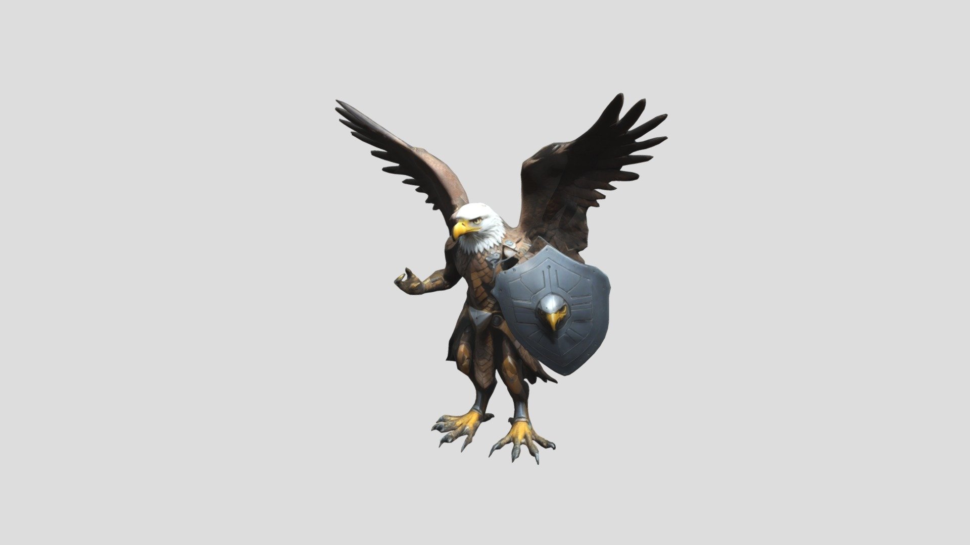humanoid eagle one hand triangle shield - 3D model by munkuumartaa2003 ...