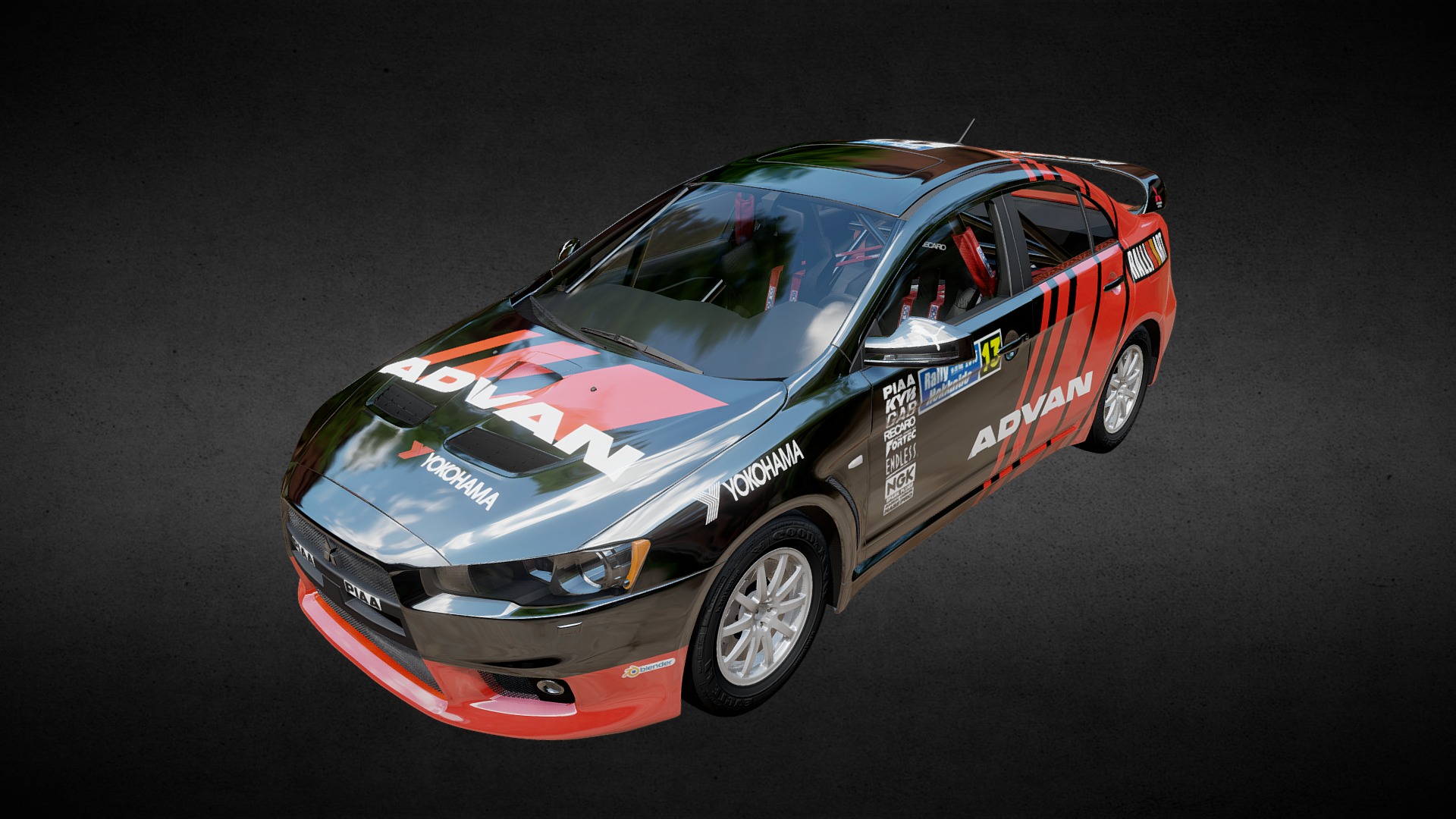 Mitsubishi EVO X Rally - 3D model by QuentinVR [d3169b5] - Sketchfab