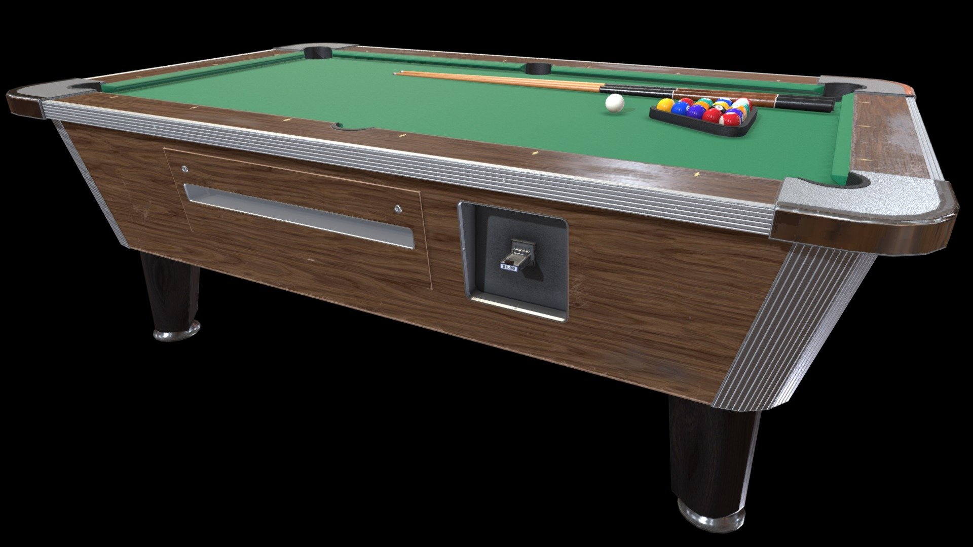 Game Ready Pool Table 3D Model Low-poly 3D model - 3D model by Mher3D ...