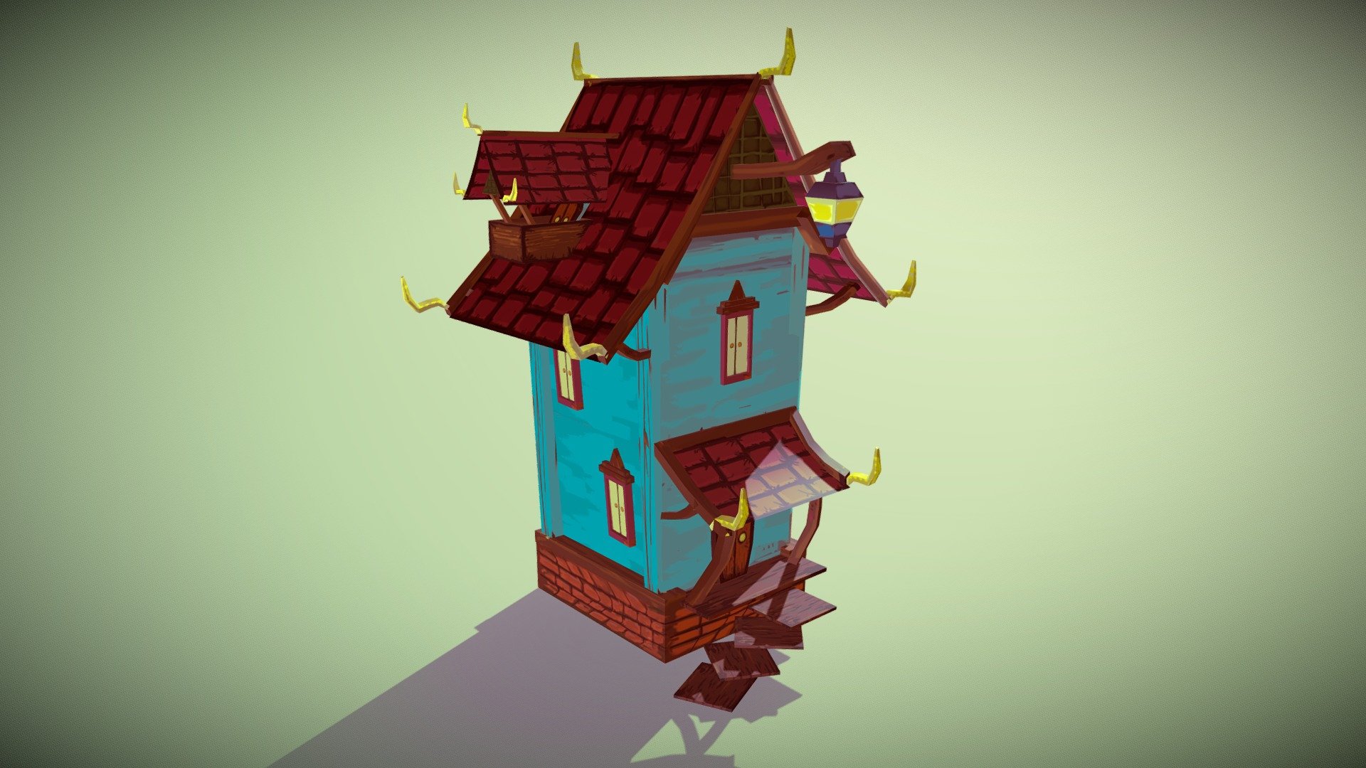 Hand Painted House - 3D model by Dexter_PP (@DexterPP) [d31bd15 ...