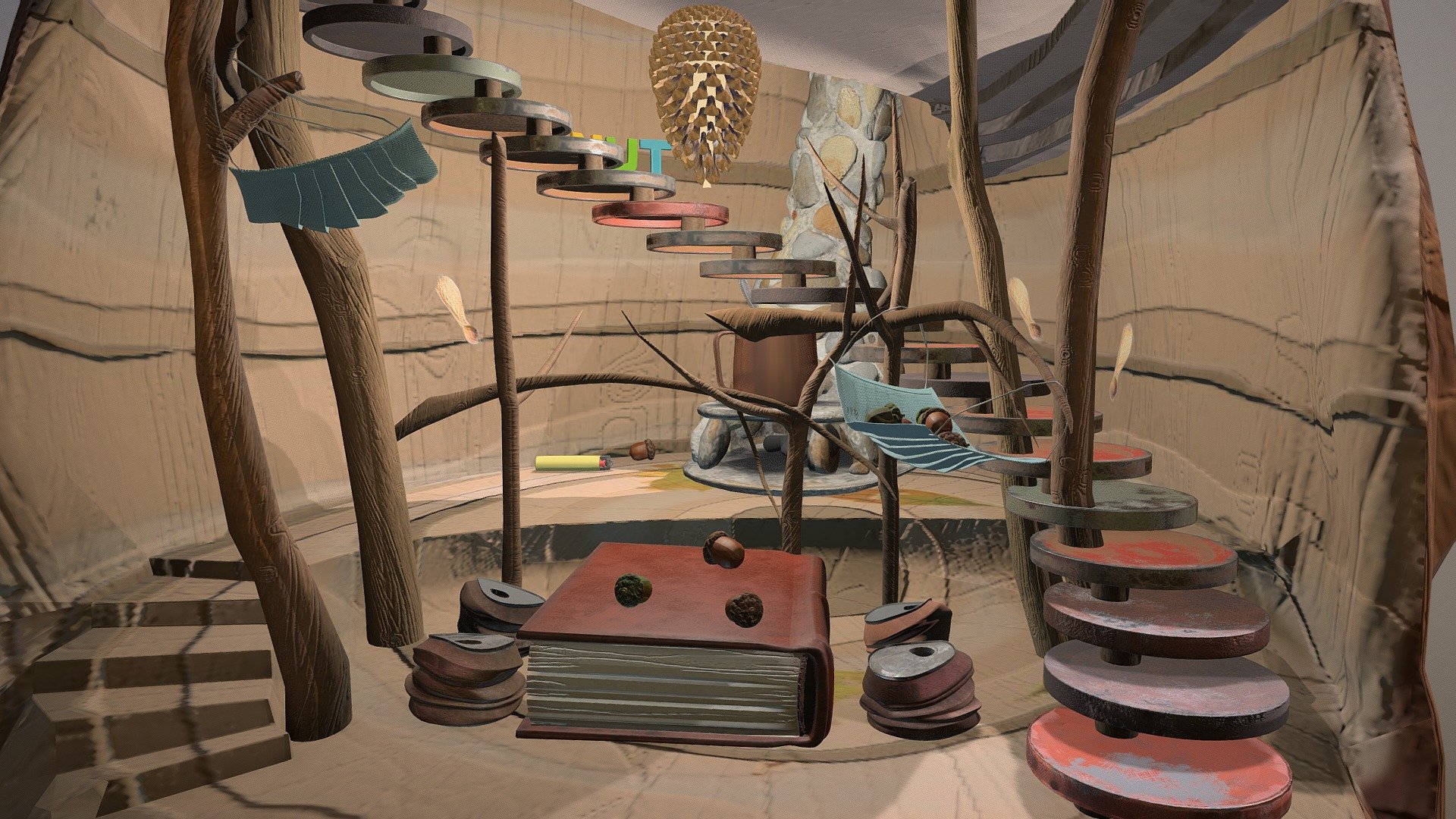 Rustic Squirrel Kitchen - Download Free 3D model by drawwithbrie ...