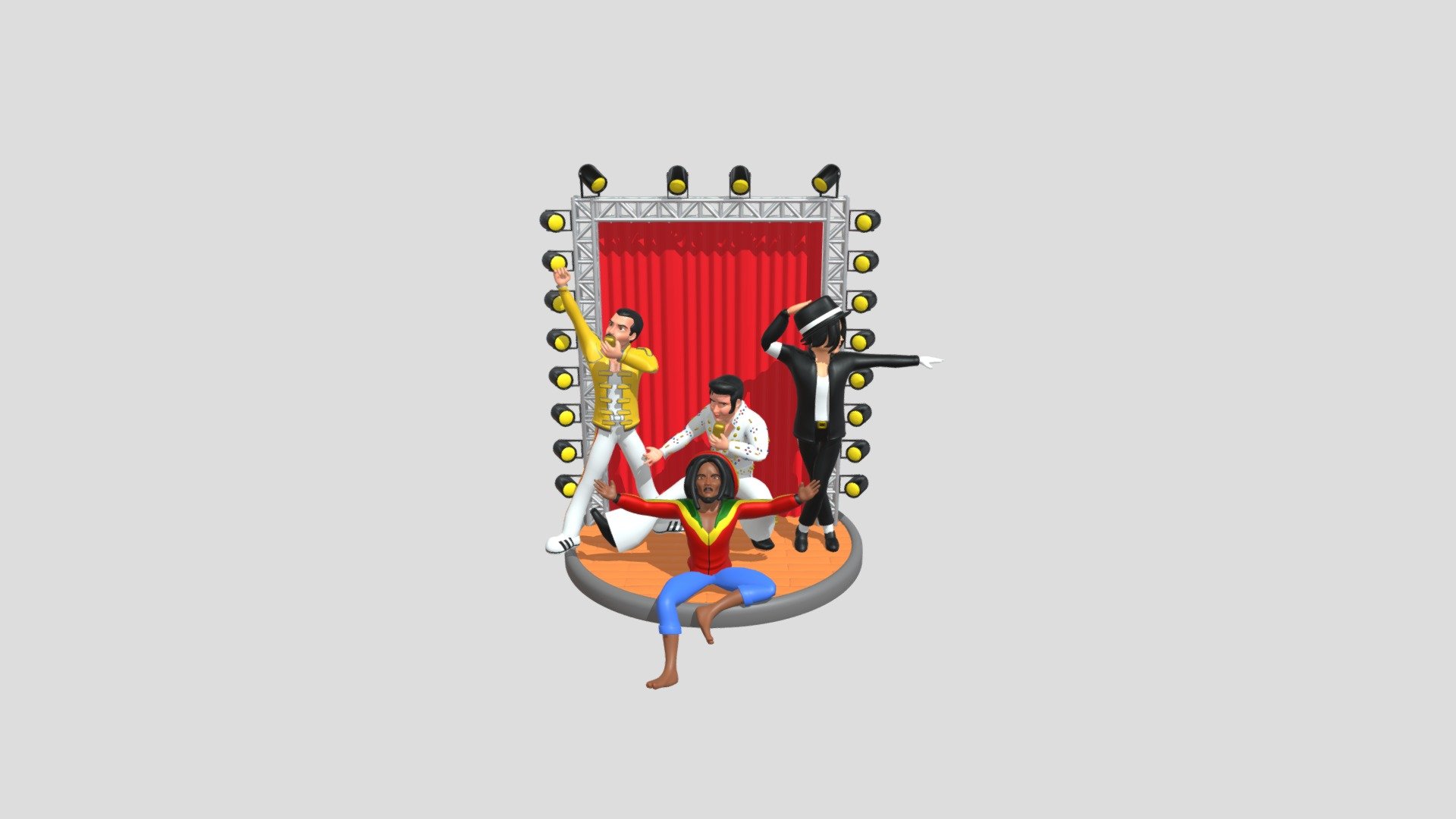 Low poly musician designs compatible with mixamo - 3D model by ...