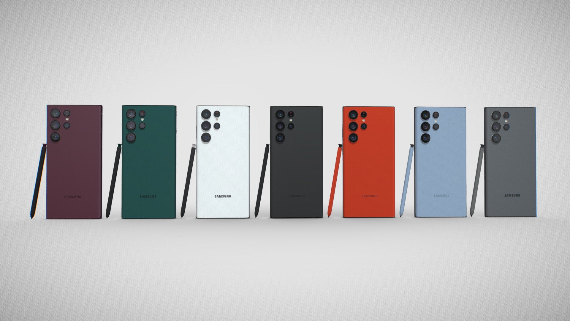Samsung Galaxy S22 Ultra all colors - Buy Royalty Free 3D model by ...